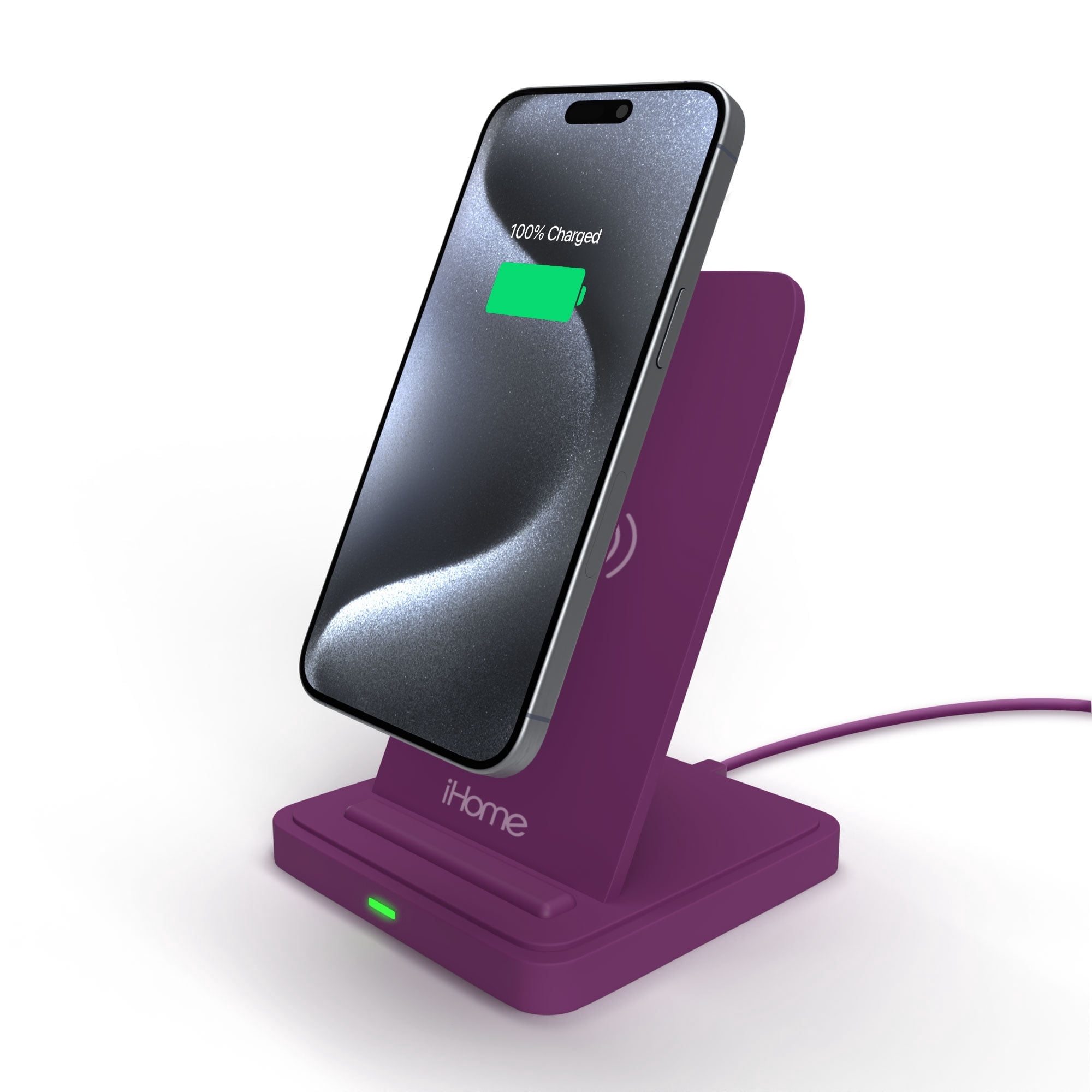 iHome Wireless Charger Stand, Qi Enabled, 5-Watt Charge, Slim Design ...