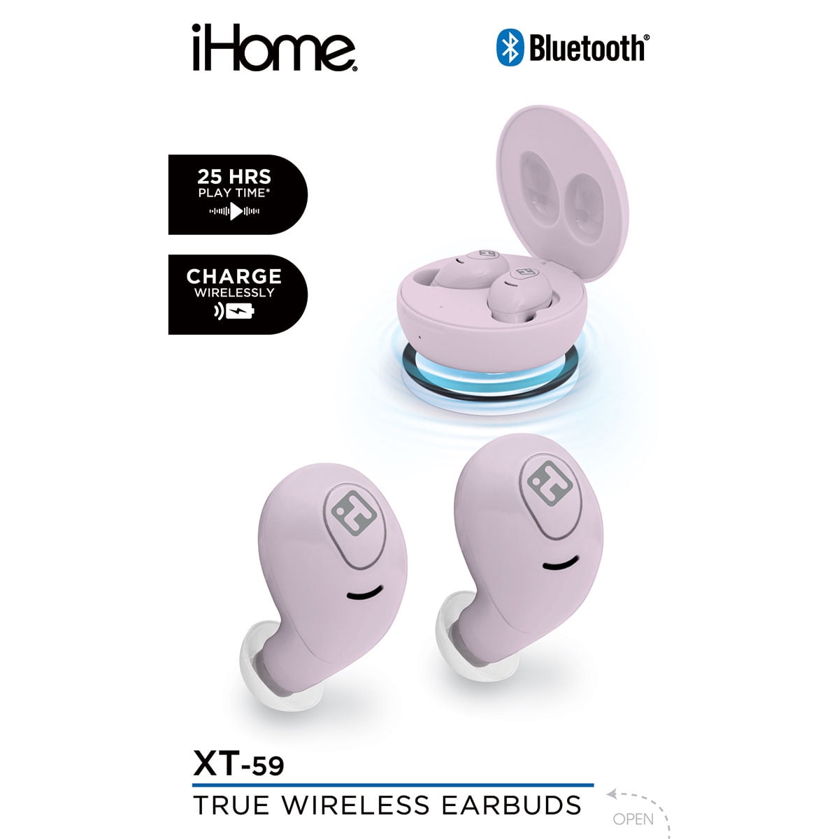 iHome XT-59 True Wireless Earbuds, Pink HM-AU-BE-200-PK - Walmart.com