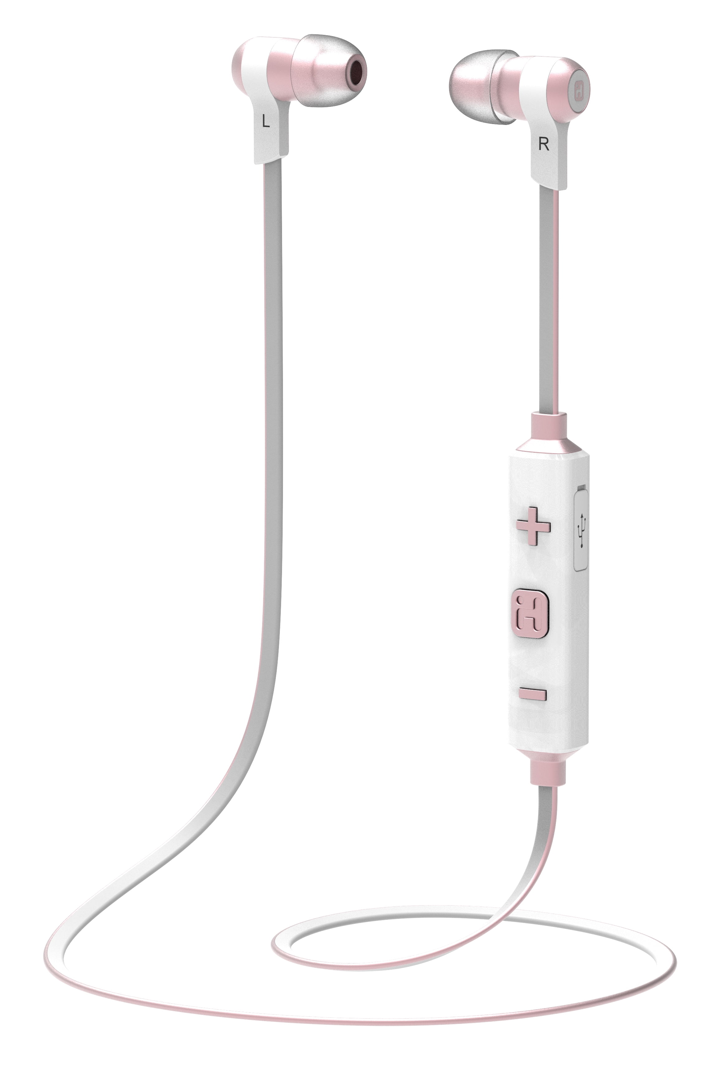 iHome iB39 Wireless Bluetooth Metal Earbuds with Mic - Rose Gold ...