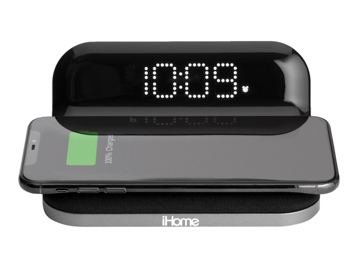 iHome iW18 Wireless Charger with Alarm Clock, USB Charging Port ...