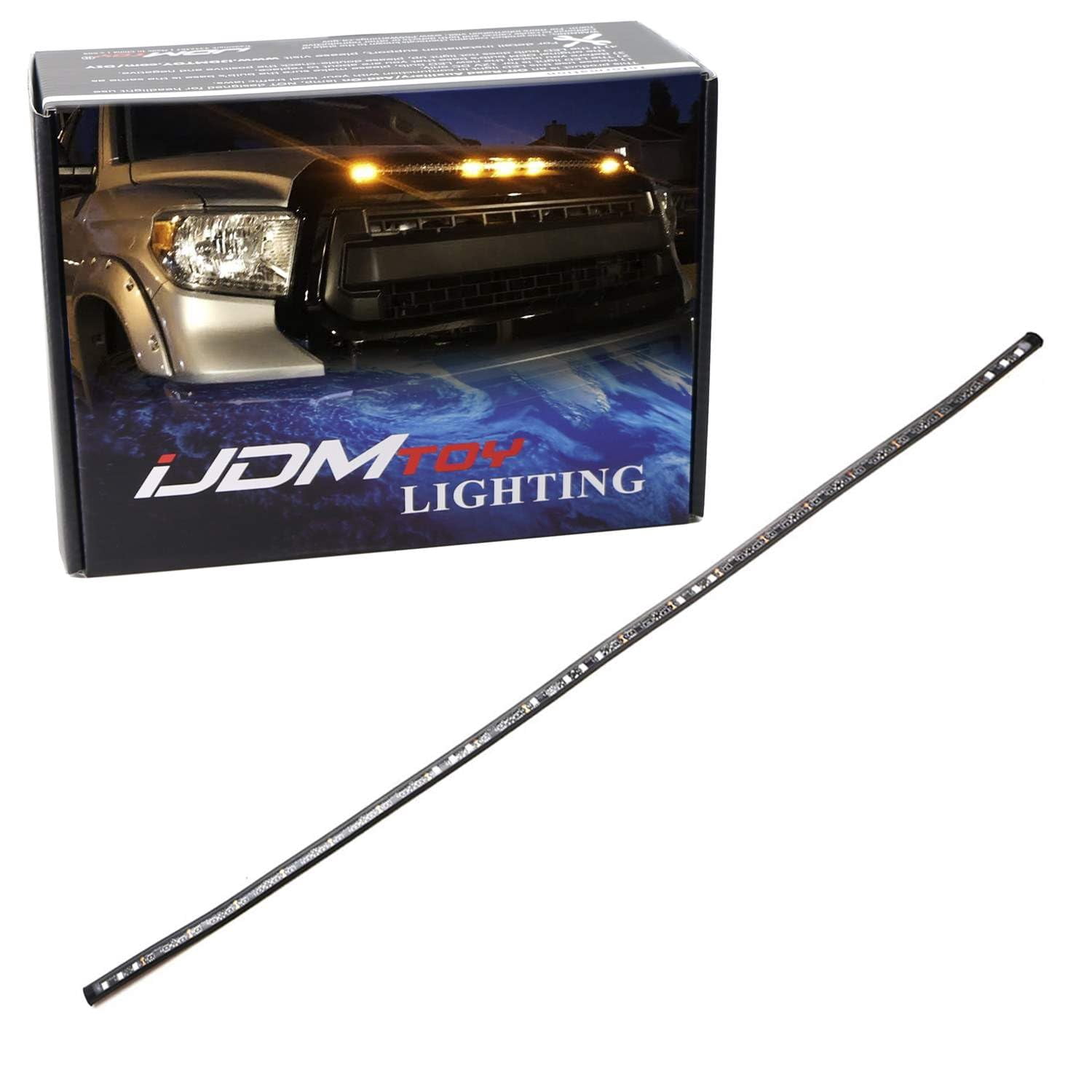 iJDMTOY 5-Bar/Section Amber Yellow IFF17 15-LED Hood Bulge Behind ...