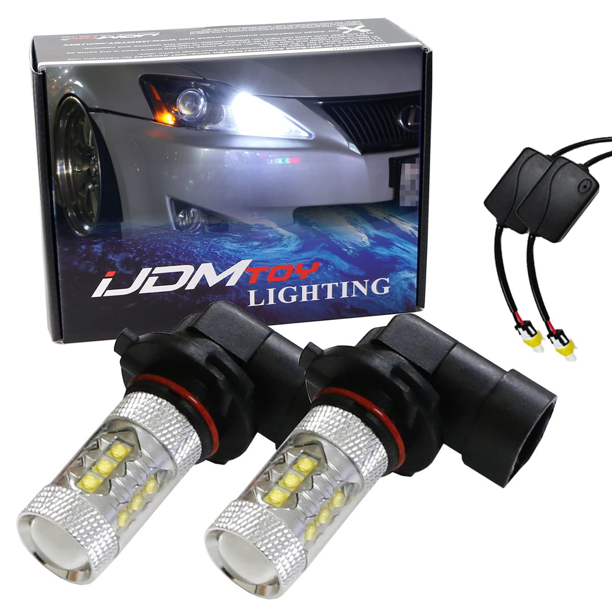 iJDMTOY 80W High Power LED Daytime Running Light Kit On High Beam ...