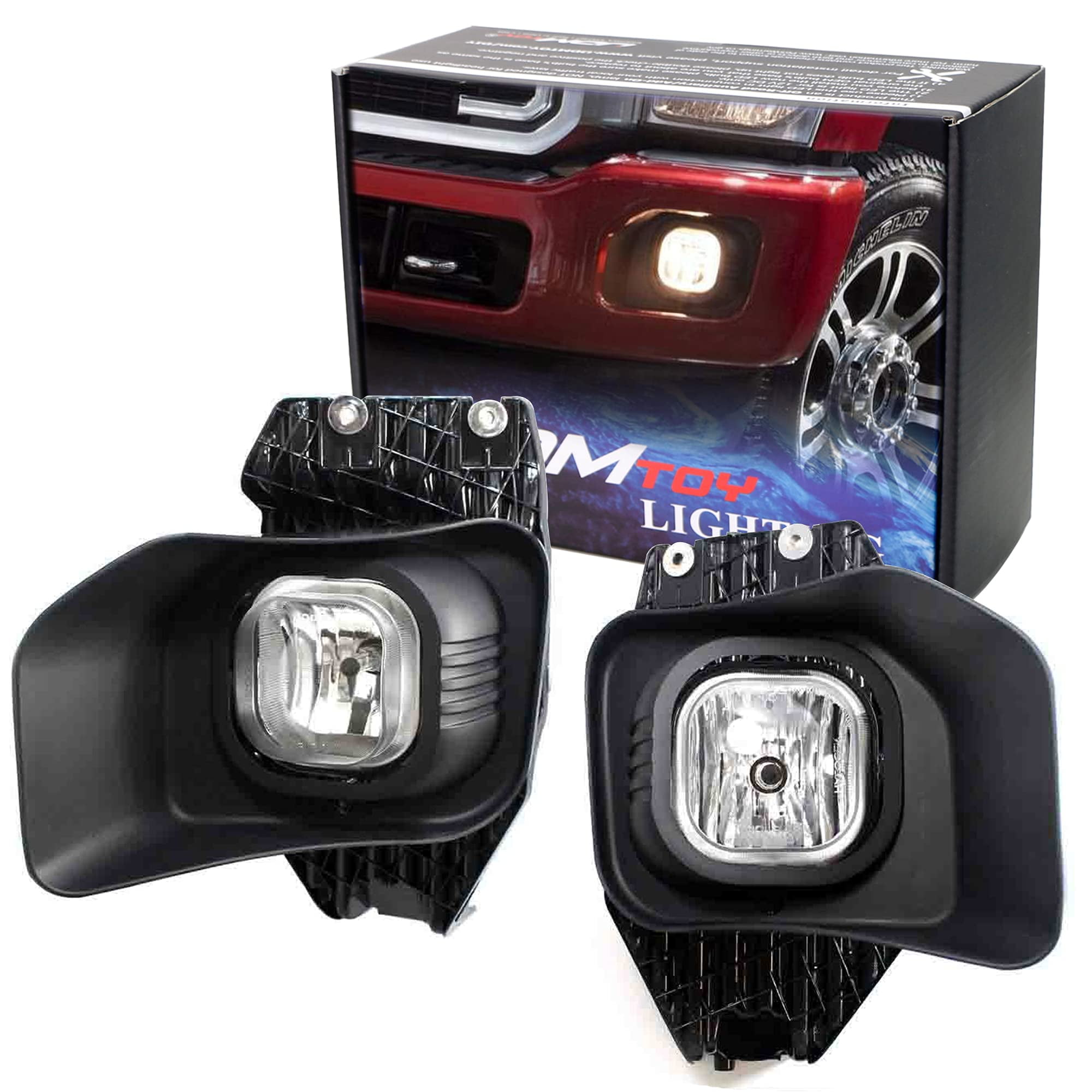 iJDMTOY Complete Set Fog CM31 Lights Foglamp Kit with Halogen Bulbs ...
