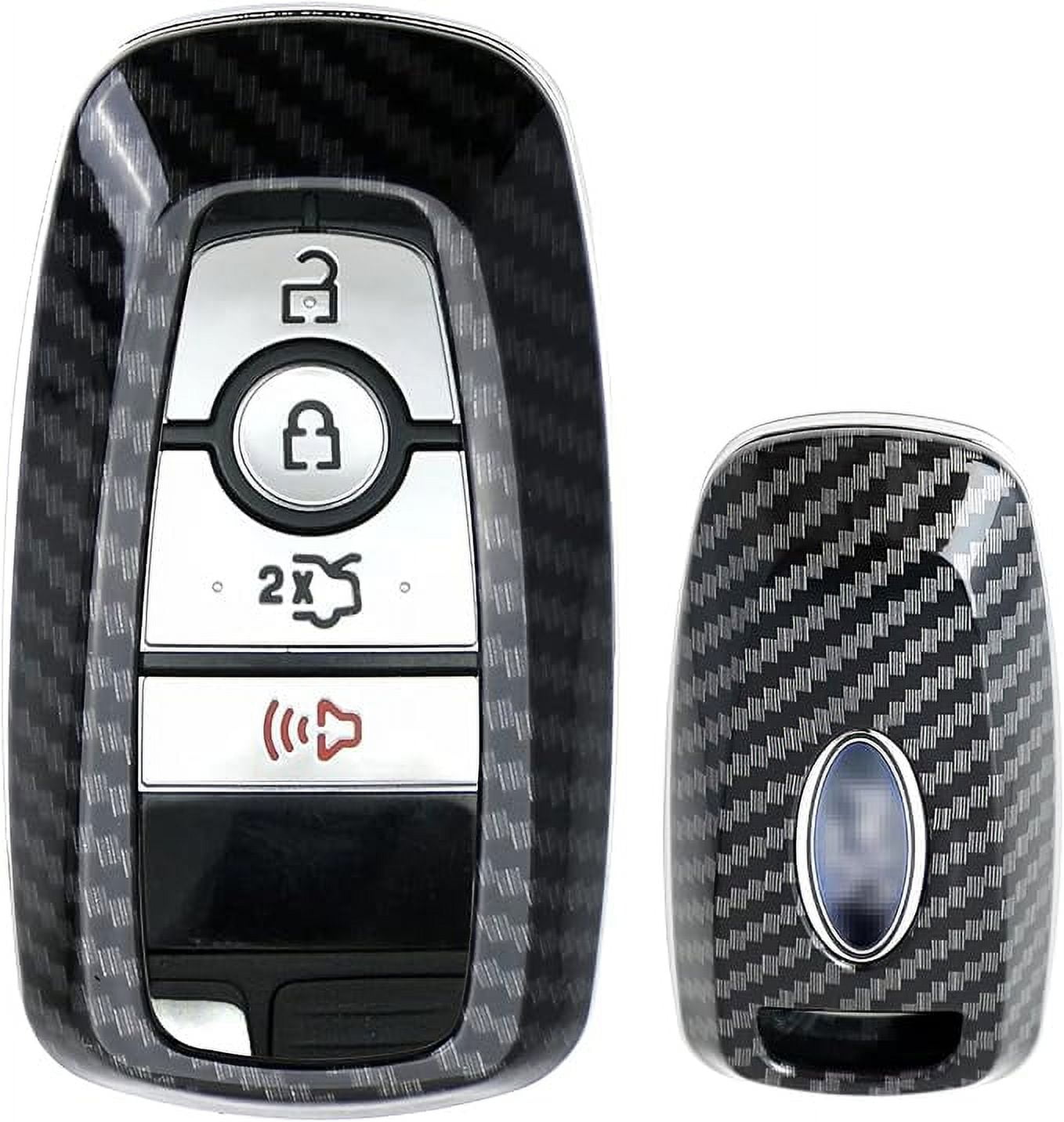 iJDMTOY Exact Fit Black Glossy Carbon Fiber Finish Key Fob Shell ...