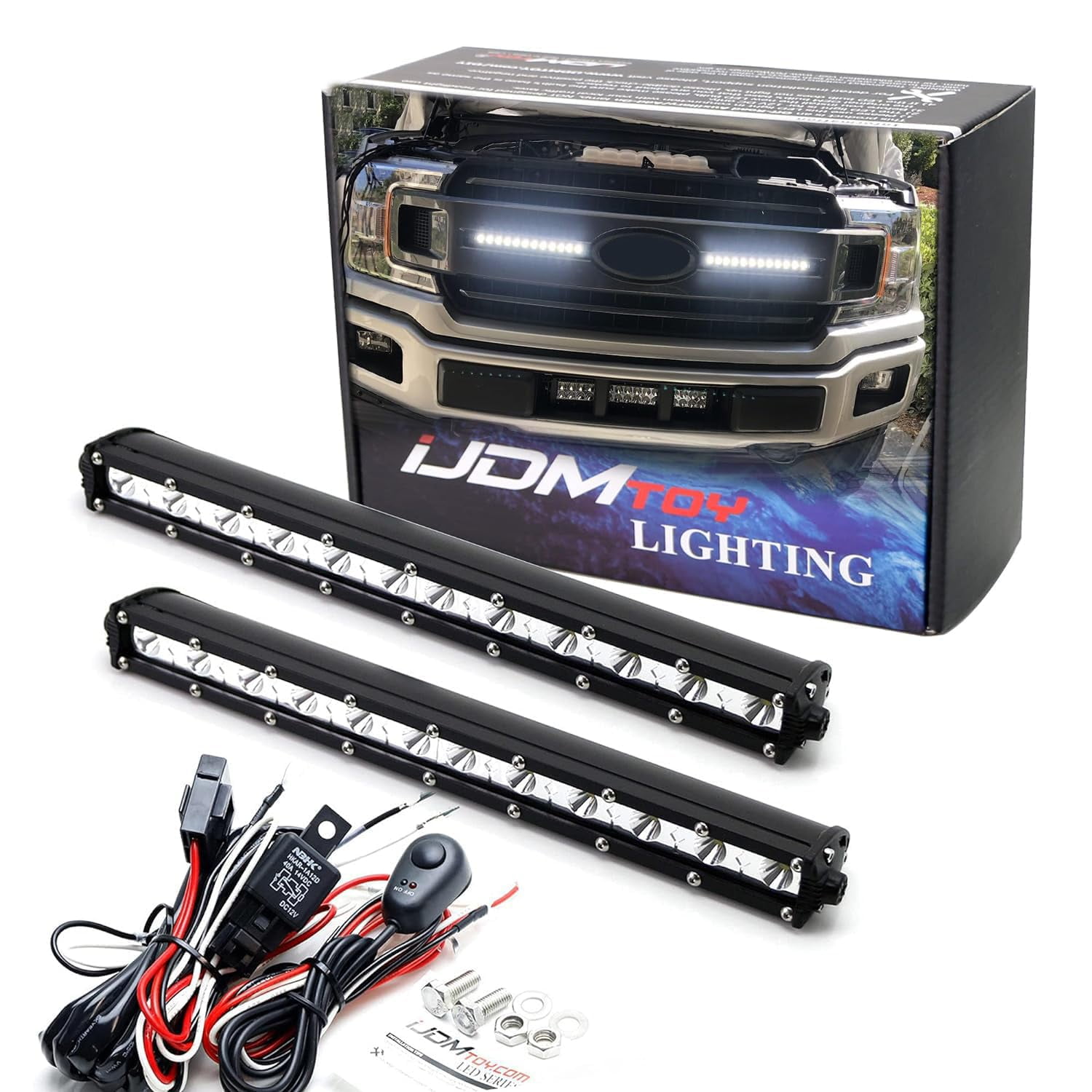 iJDMTOY Front Grille LED Light Bar Kit Compatible with 2018-2020 Ford ...