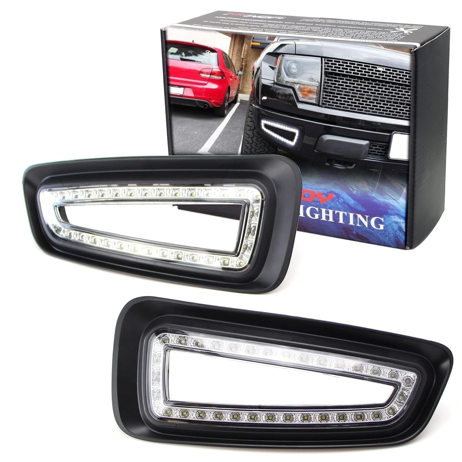 iJDMTOY Lower Bumper White RRF12 LED Daytime Running Lights Compatible ...