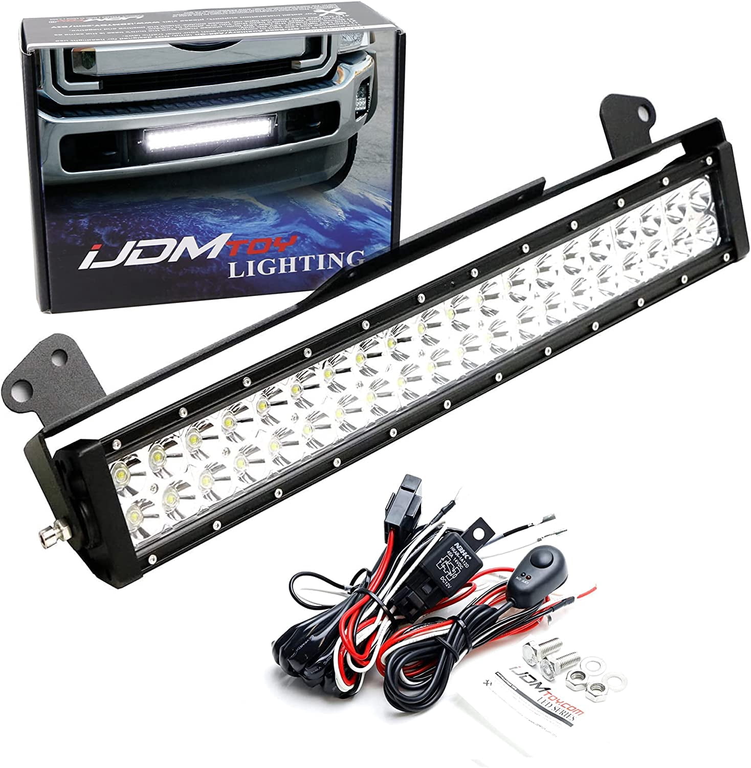 iJDMTOY Lower Grille 20-Inch LED Light Bar Compatible with 2011-16 Ford ...