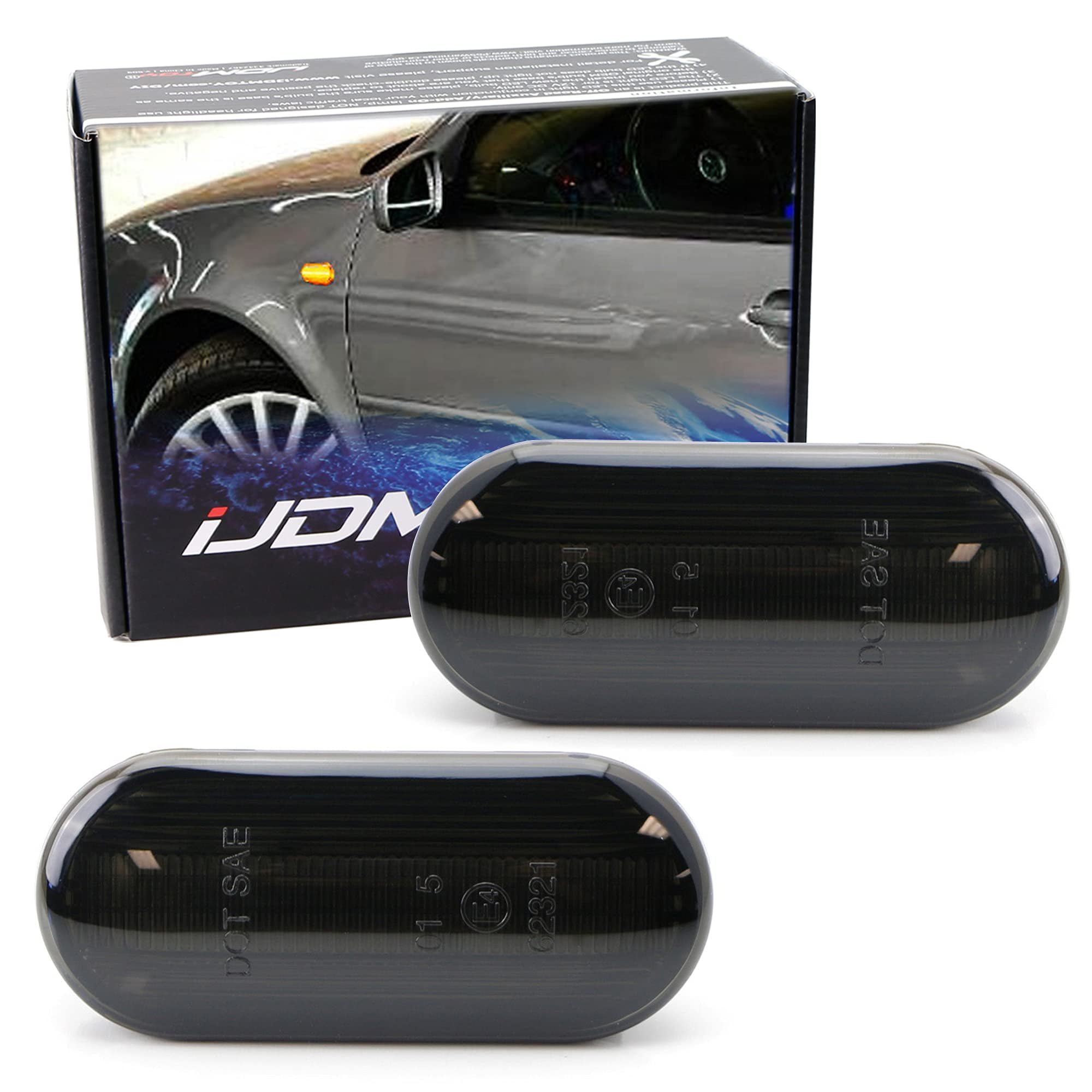 iJDMTOY Smoked Lens Amber DHF10 Full LED Front Side Marker Light Kit Compatible With Volkswagen ...