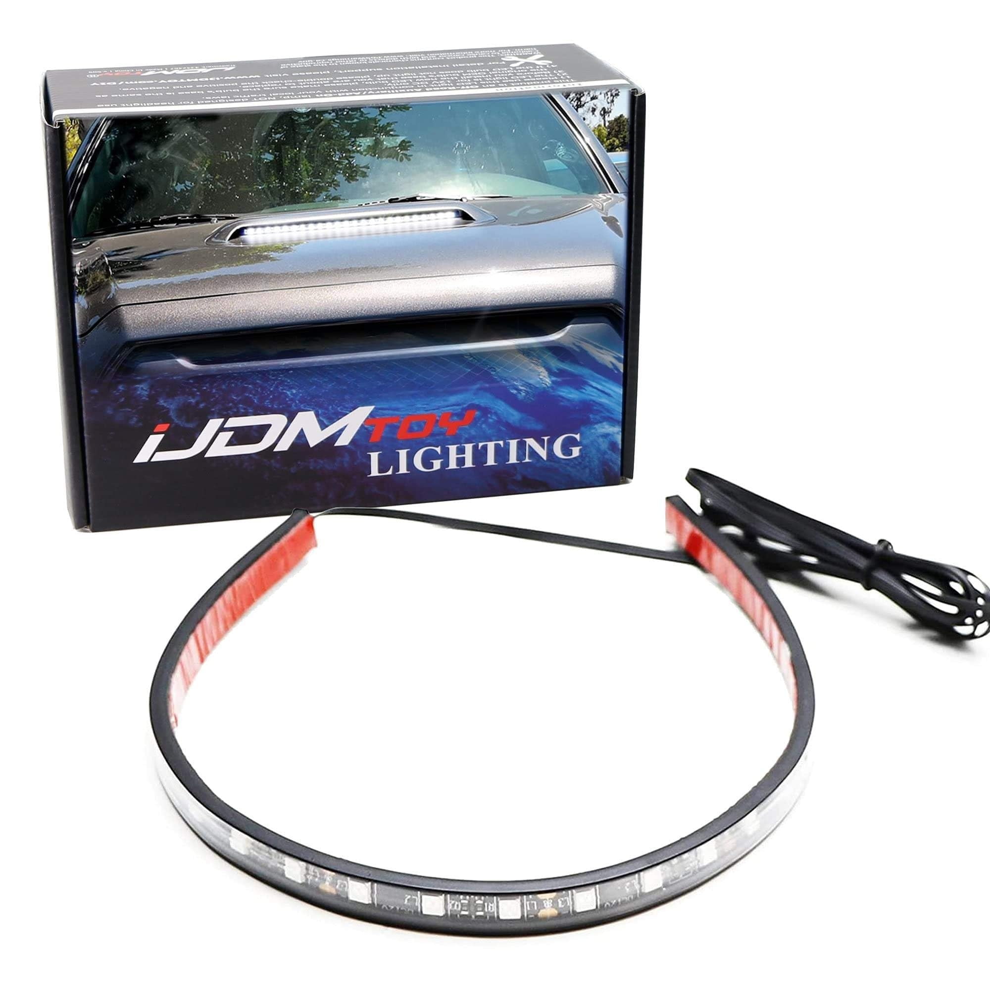 iJDMTOY Xenon White 24-SMD STF9 Flexible LED Hood Bulge Light Strip ...
