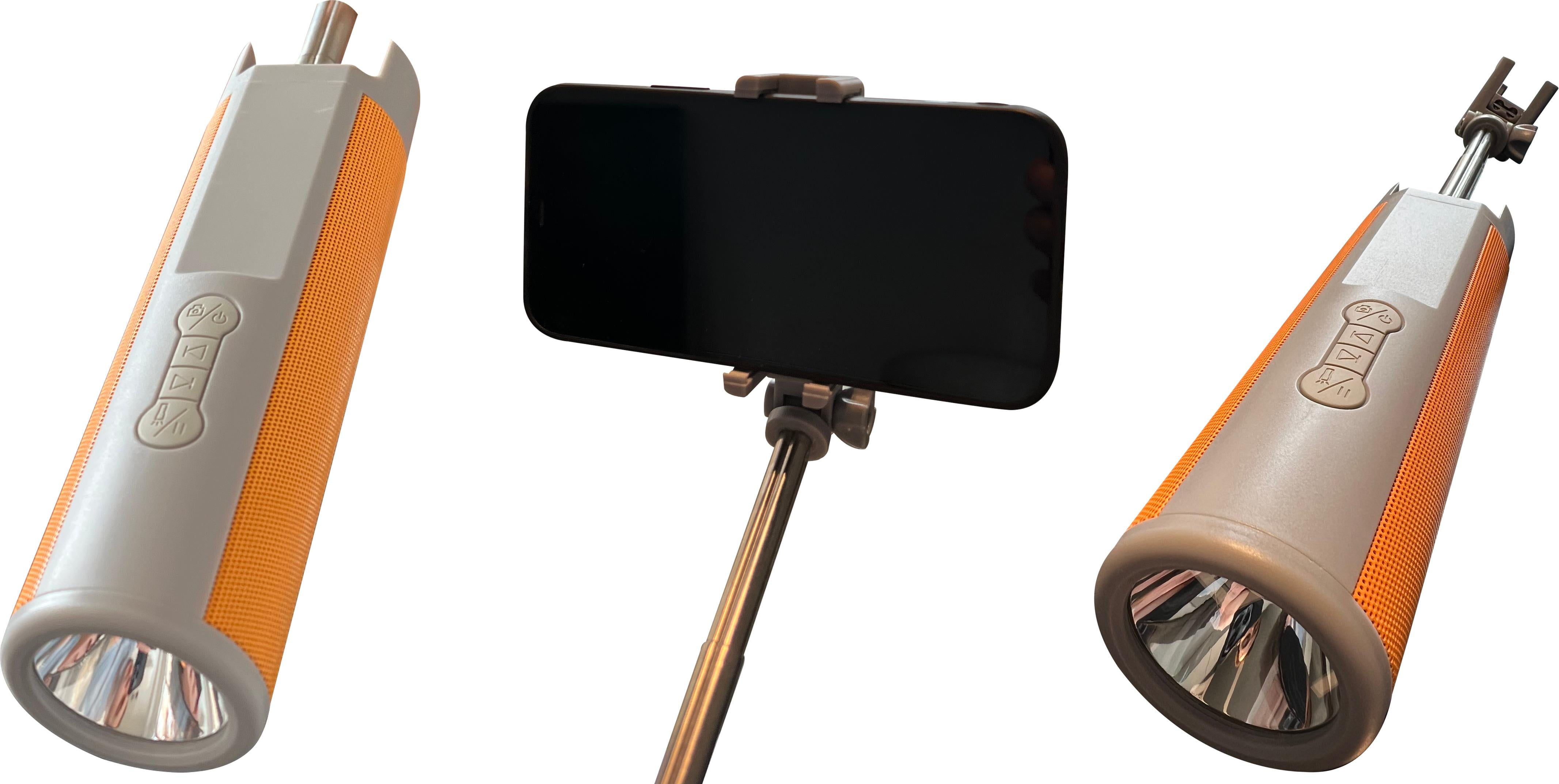 iJOY Ilumin Bluetooth Speaker Selfie Stick Flashlight and Power Bank 4 ...