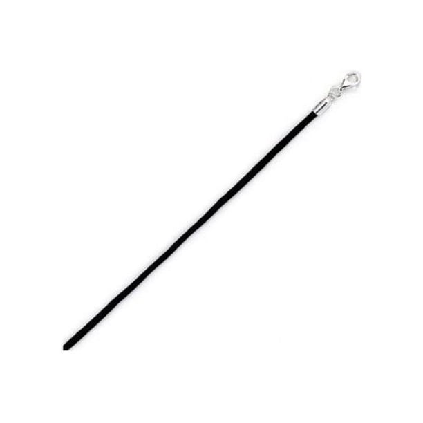 iJewelry2 Black Silk Satin Sterling Silver Clasp Cord Chain Necklace ...