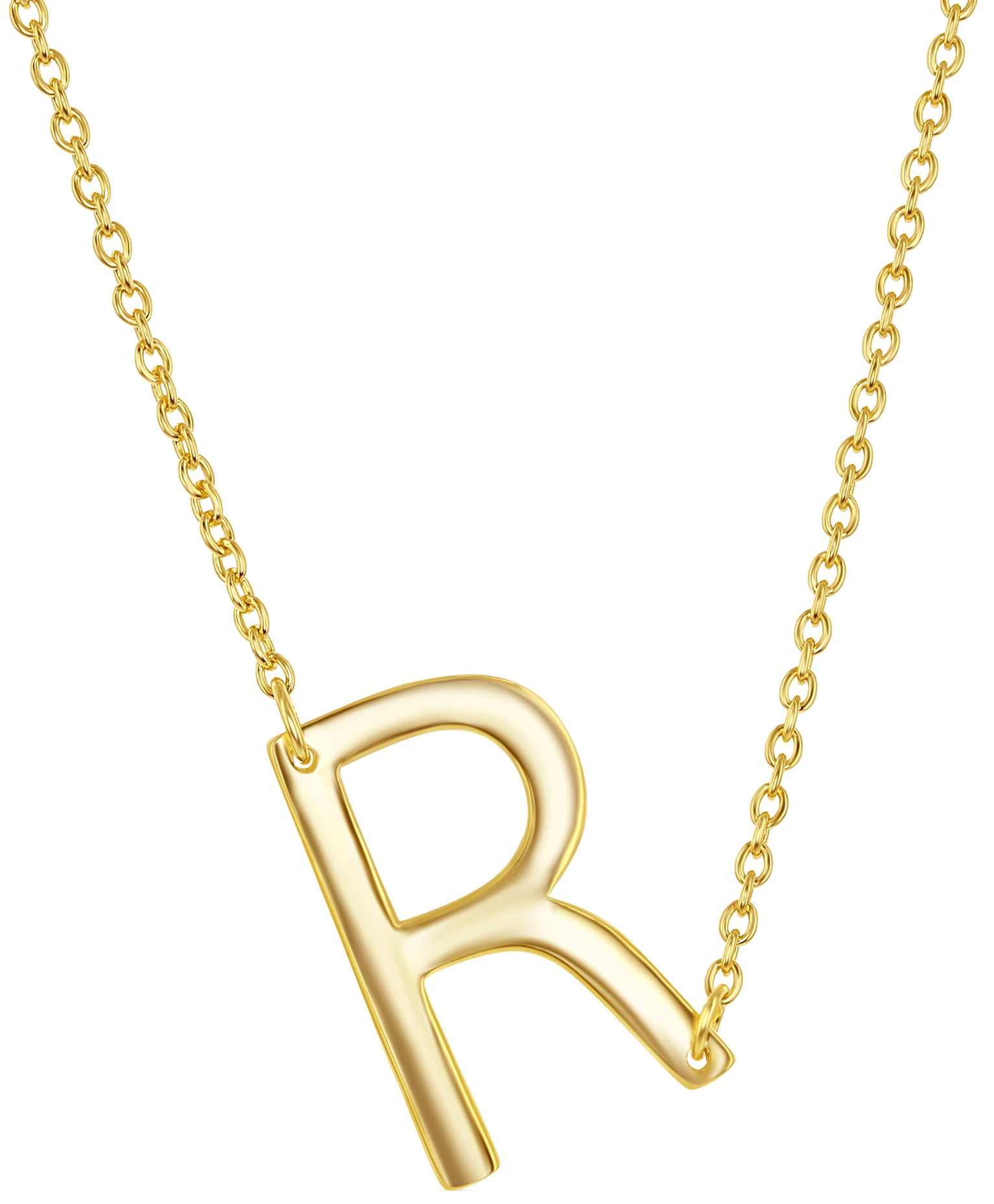 iJewelry2 Gold-plated Sterling Silver Sideways Letter R Initial Pendant ...