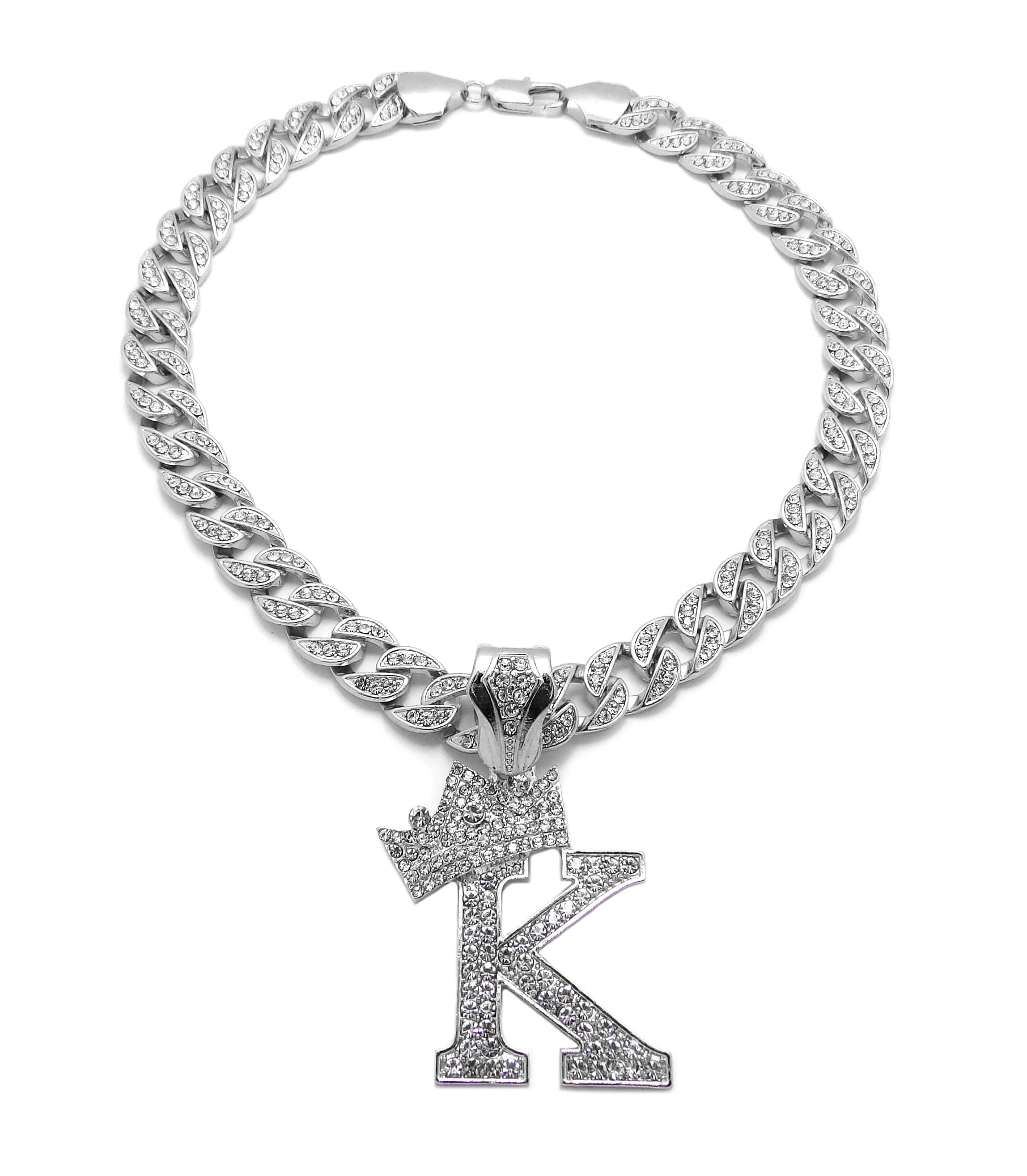 iJewelry2 Kings and Queens Crowned Initial Letter K Crystals Pendant ...