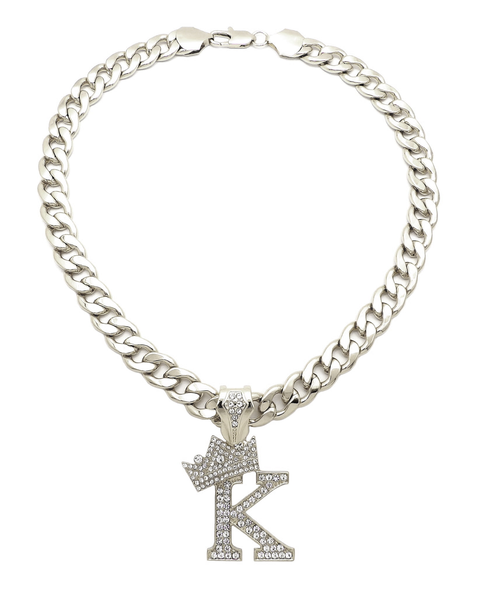 iJewelry2 Kings and Queens Crowned Initial Letter K Crystals Pendant ...