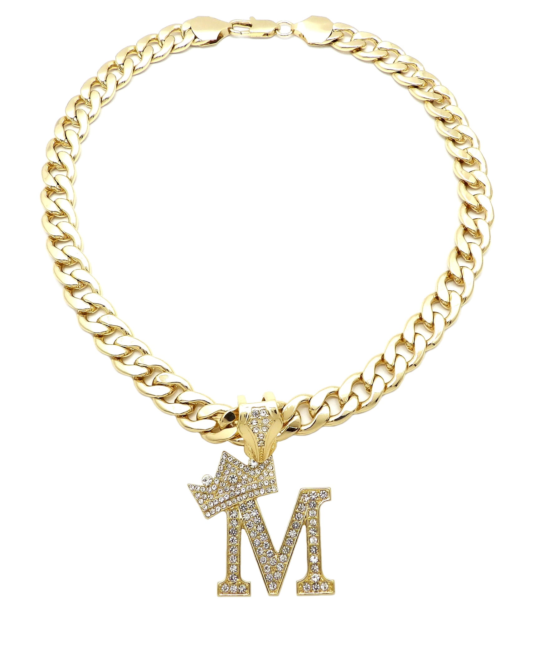 iJewelry2 Kings and Queens Crowned Initial Letter M Crystals Pendant ...