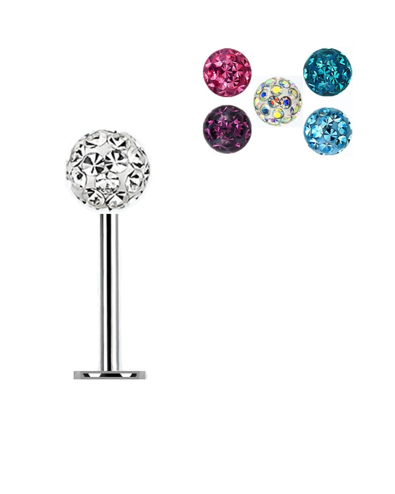 iJewelry2 Multi Color Crystal Ferido Screw Balls Surgical Stainless ...