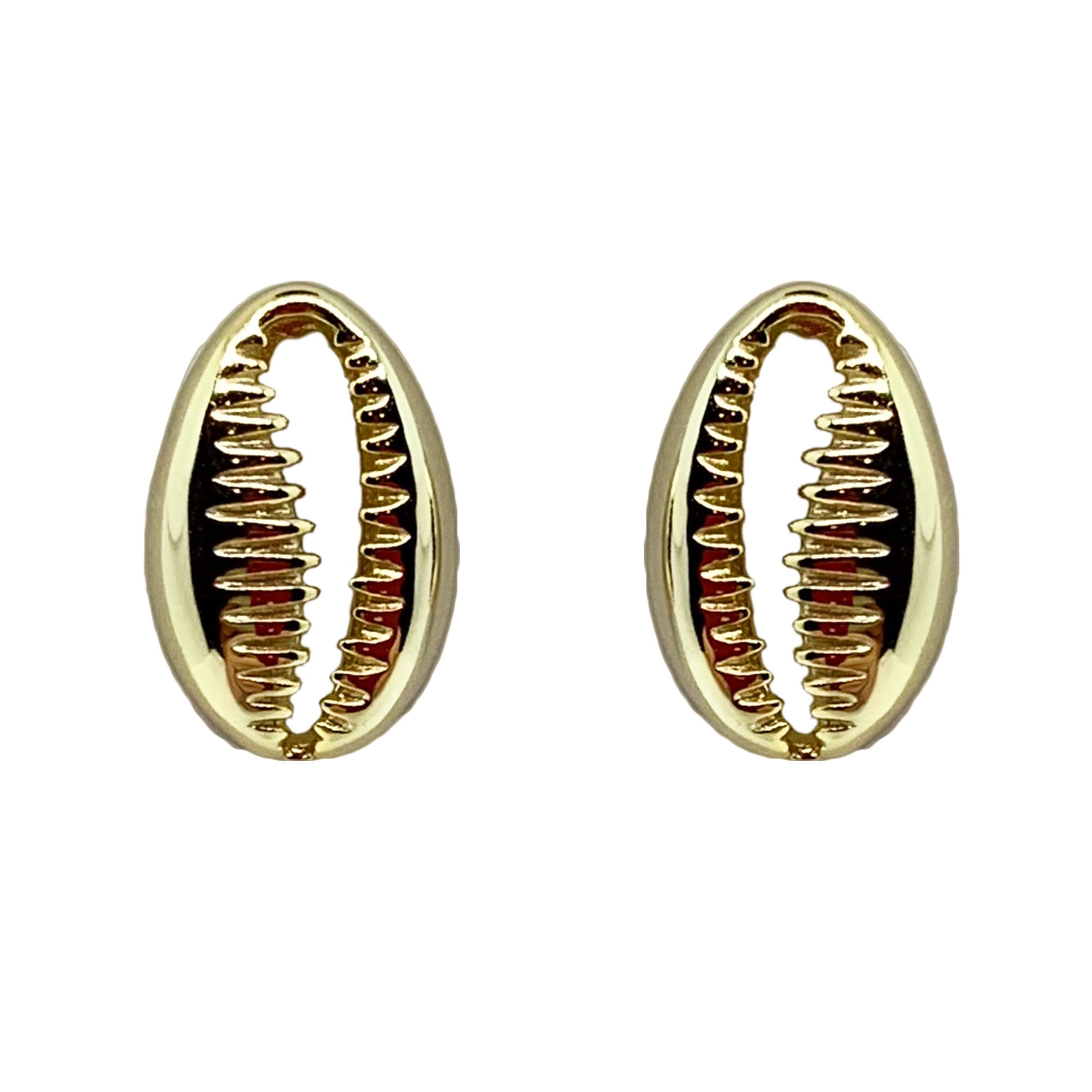 iJewelry2 Small Cowrie Sea Shells Gold-plated Sterling Silver Stud ...