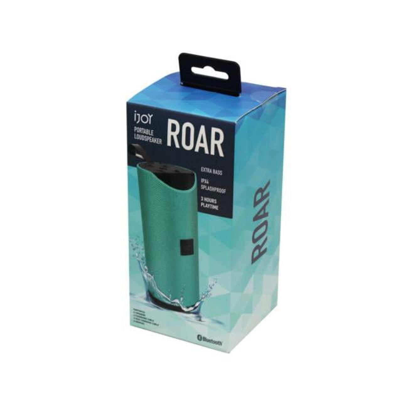iJoy Roar Extra Bass Splashproof Portable Bluetooth Speaker, Teal, Pack ...