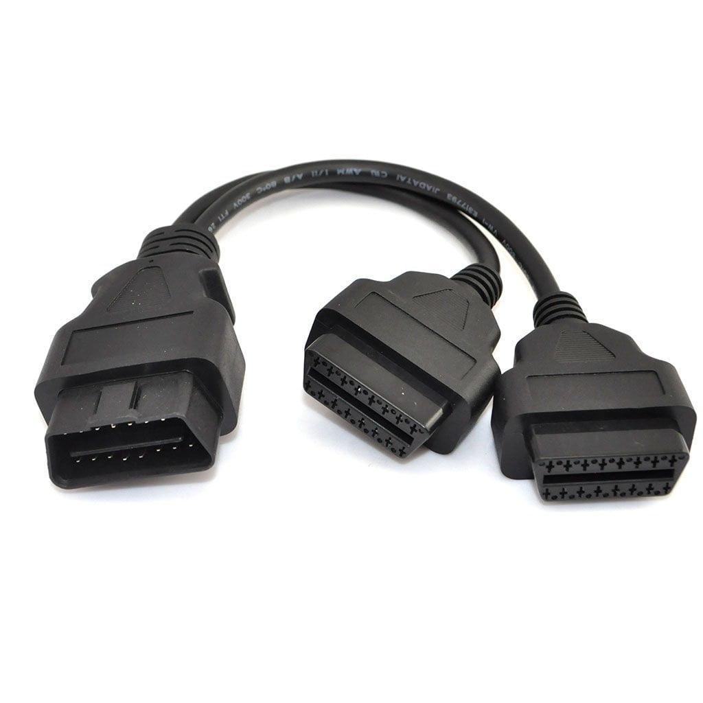iKKEGOL 30cm/12 OBD2 OBD II Splitter Extension Y J1962 16 Pin Cable ...