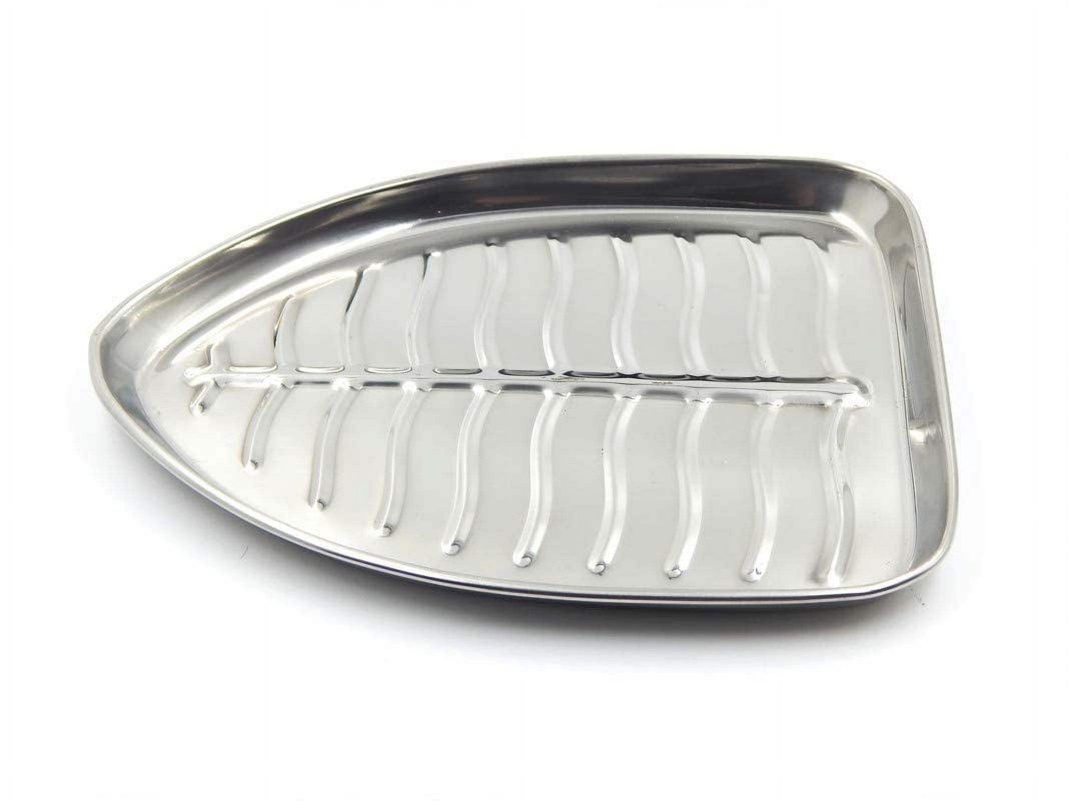 iKonbi Stainless Steel 2 Pcs Banana Leaf Shape Dinner/Snack/Mess Tray ...