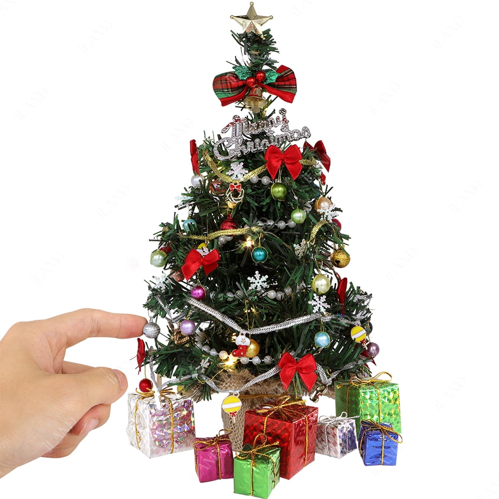 iLAND Tabletop Christmas Tree with Lights, Desk Christmas Tree, 12 inch ...