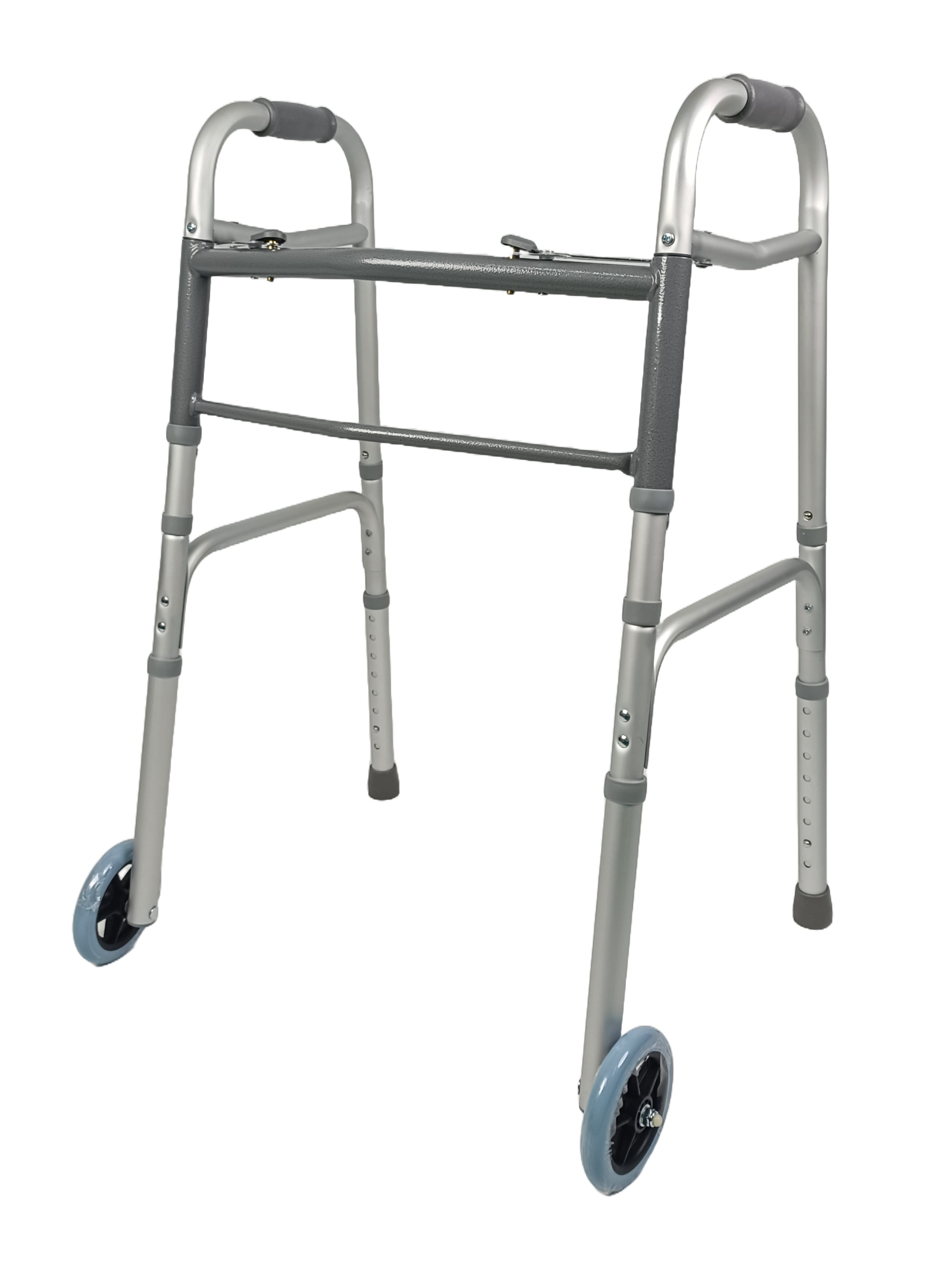 iLIVING ILG-670 Adjustable Height 2-Button Foldable Rolling Walker with ...