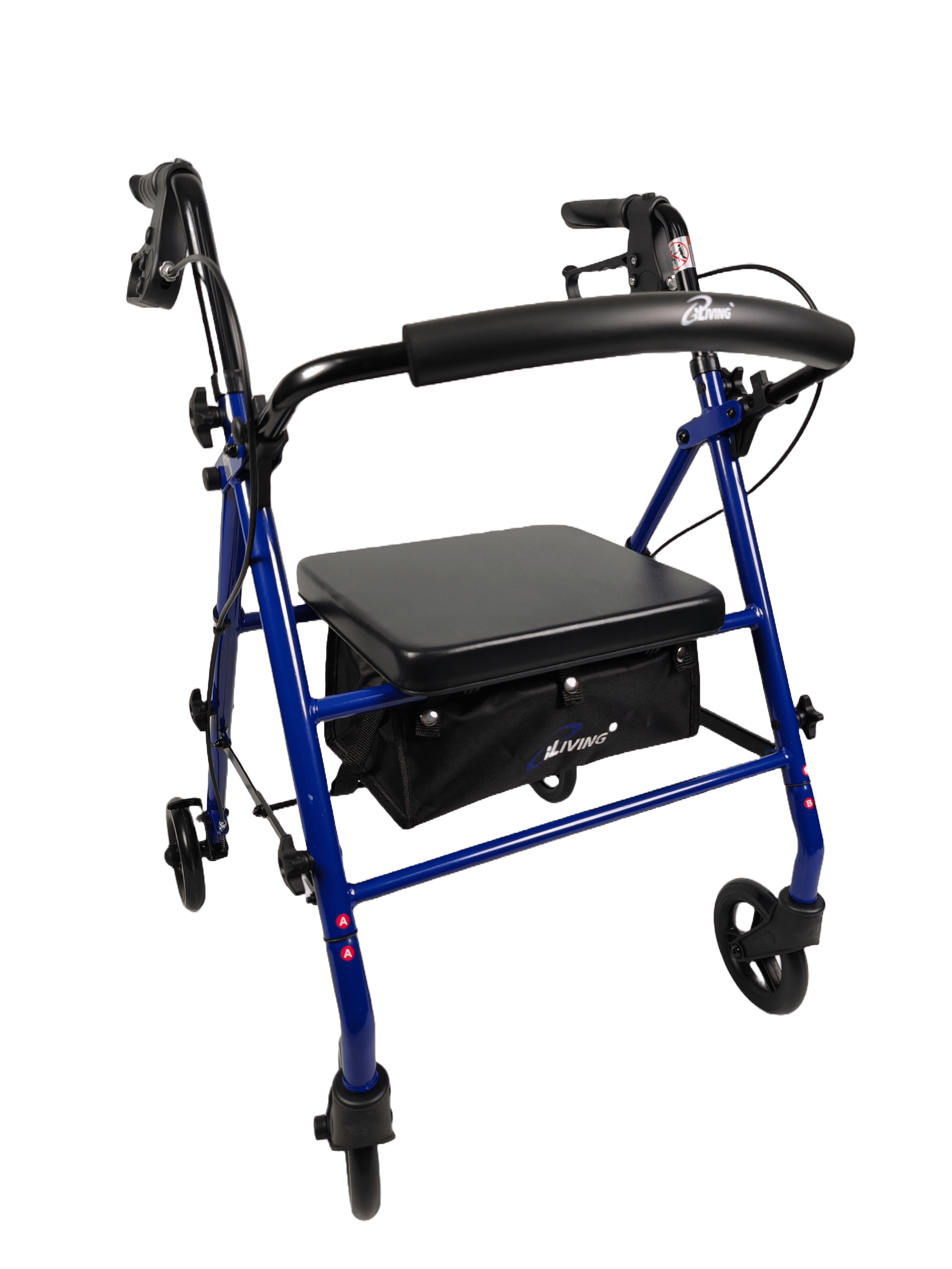 iLIVING ILG-800B Blue Rollator Walker – Heavy Duty Frame, Adjustable ...