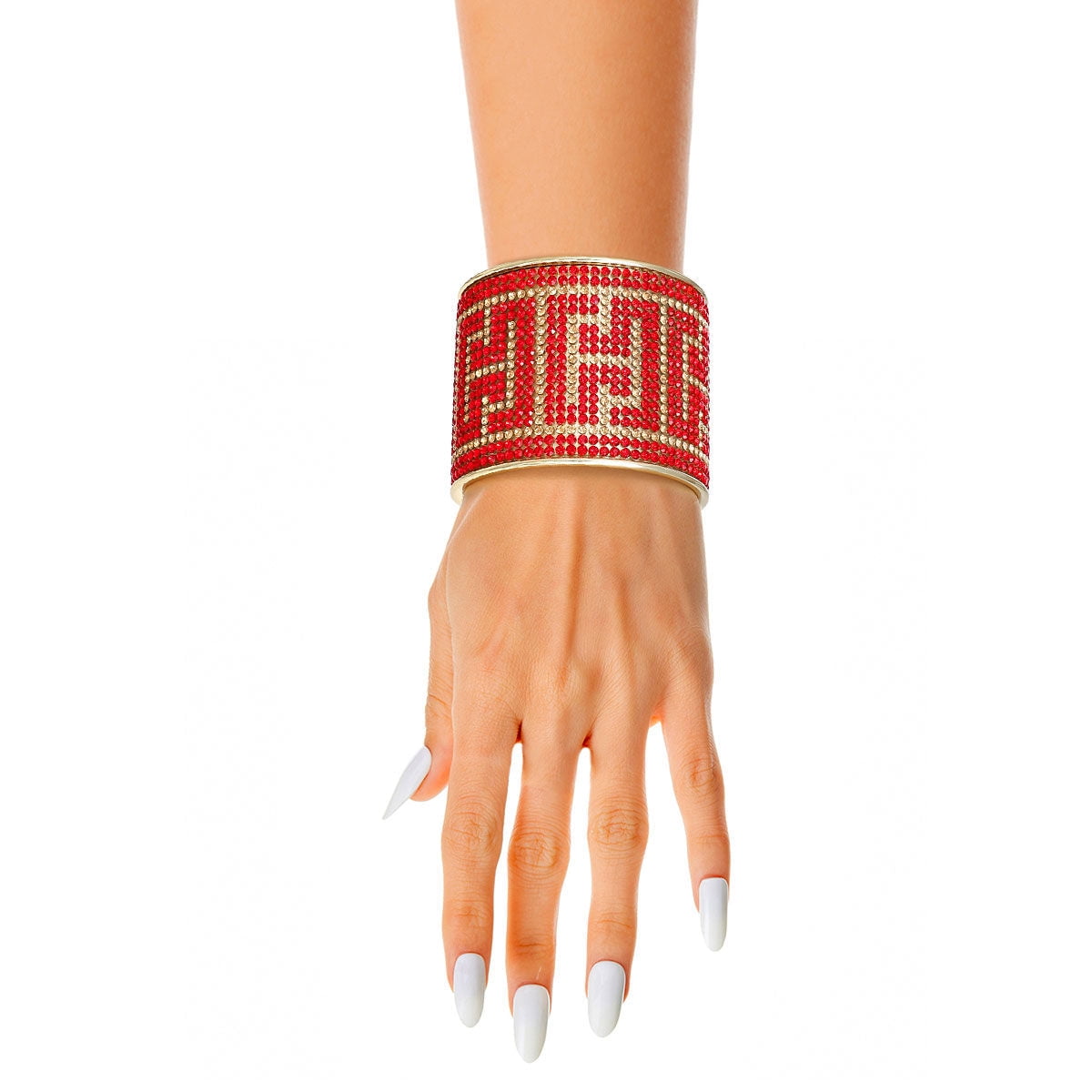 iLLASPARKZ Red Greek Key Designer Gold Cuff - Walmart.com