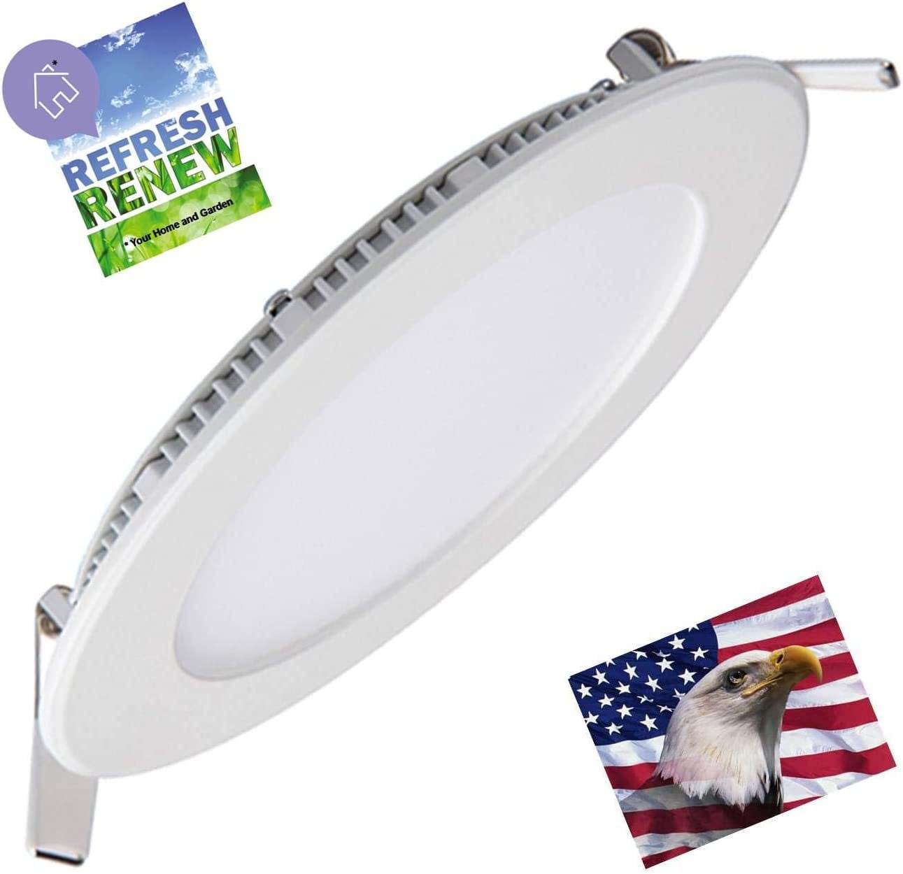 iLett. Ultrathin and Flat LED Round Panel Light 12W (75W equivalent), 6 ...