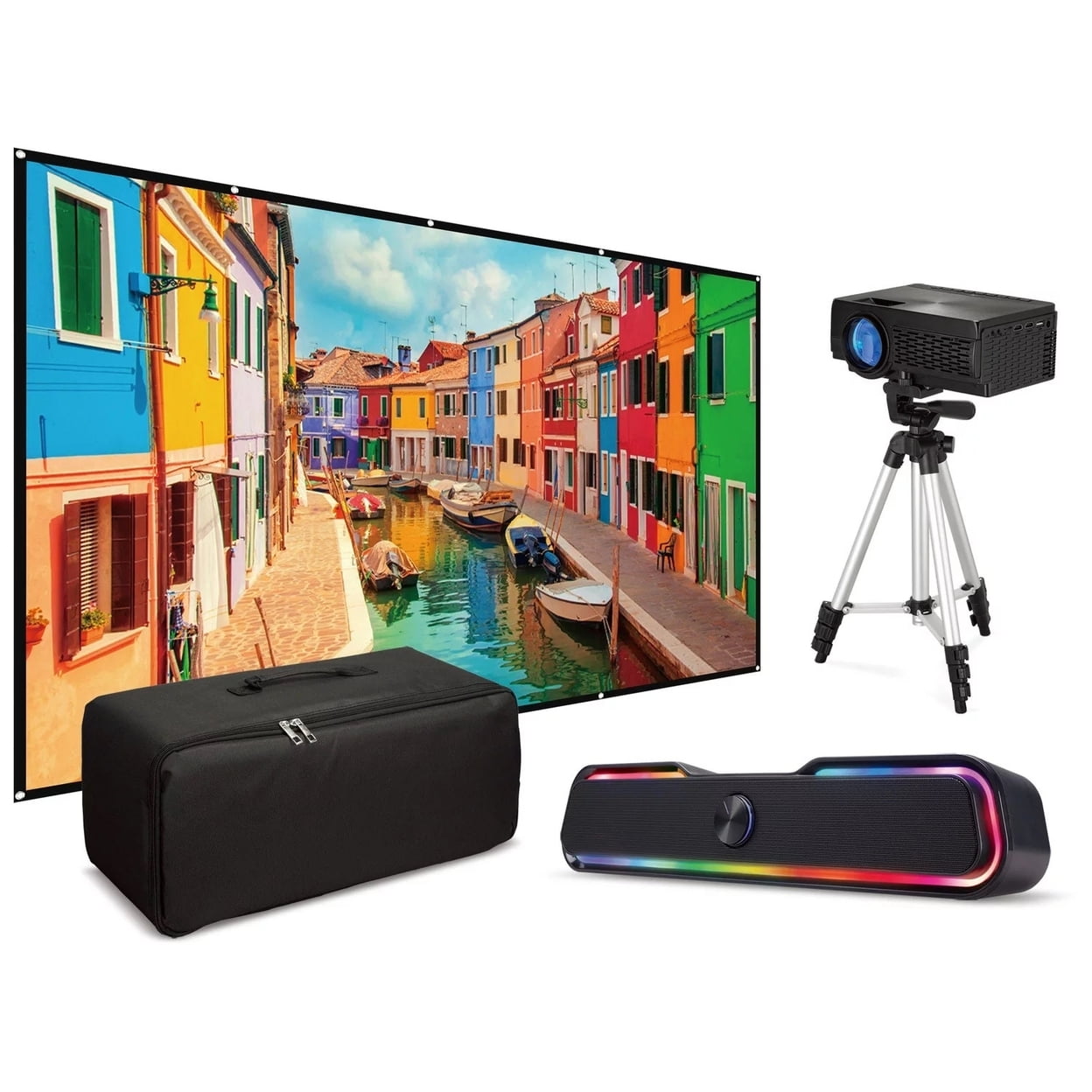 iLive Home Movie Theatre Kit Bundle 2023 with Projector, Speaker Sound ...
