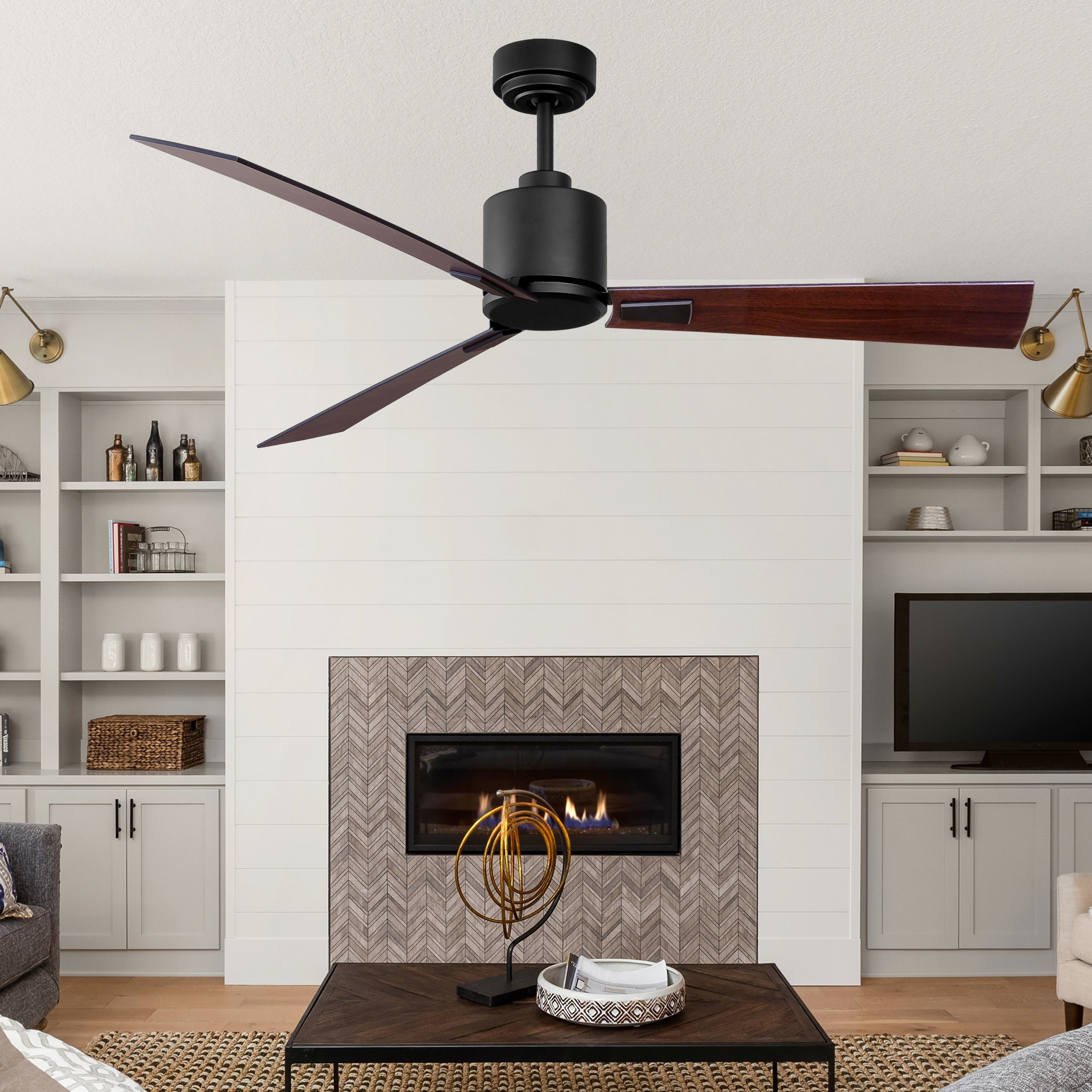 iLiving 56" Quiet BLDC Indoor Ceiling Fan w/ Remote, 6 Speeds 6300 CFM ...