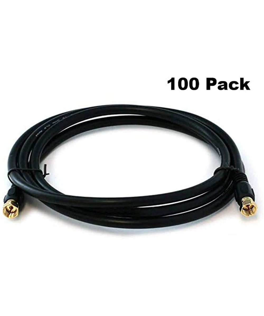 iMBAPrice (100 Pack) RG6 Coaxial Patch Cable (6 feet) with F-Type Screw ...