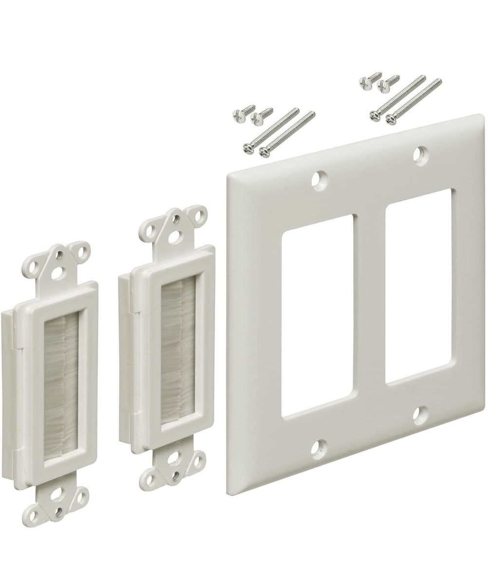 iMBAPrice 2-Gang Brushed Wall Plate 0.5-inch Decora Style Cable ...