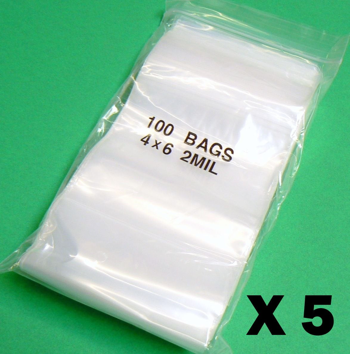 iMBAPrice 2 Mil Clear Plastic Reclosable Bags with Lock Seal Zipper, 4 ...