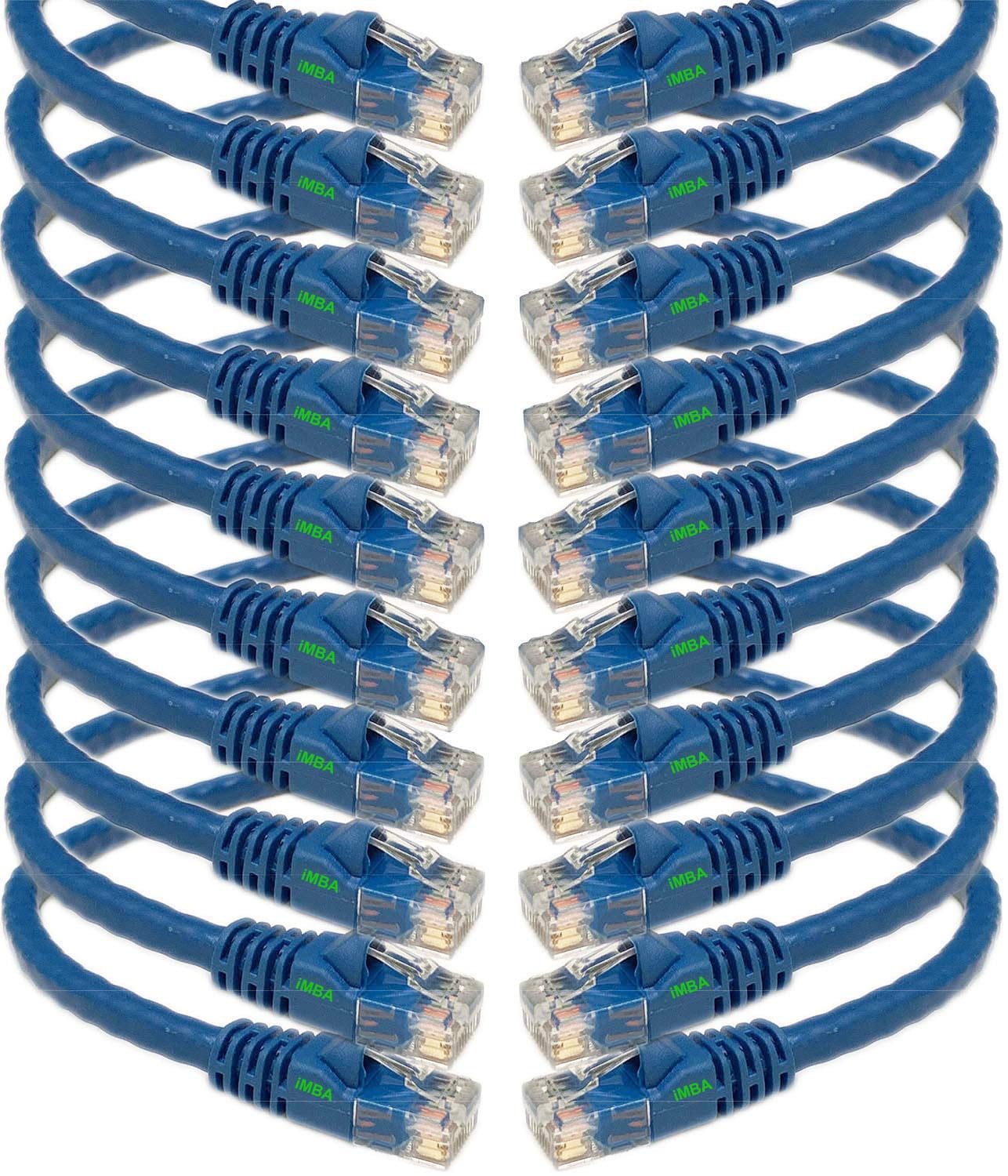 iMBAPrice 15 feet Cat5e Ethernet Blue Cable - Male Connectors for Base ...