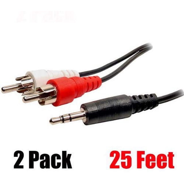 iMBAPrice 25 feet 3.5mm New Stereo Male to Two RCA Male Splitter Cable ...