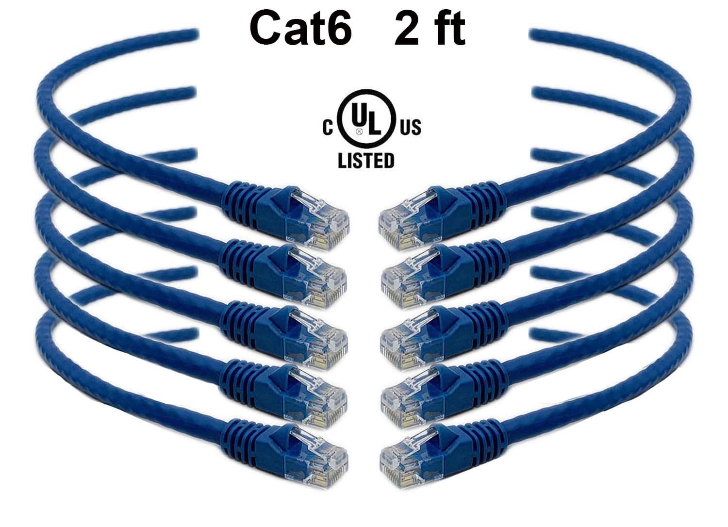 iMBAPrice 2ft Cat6 Cable, Premium Grade RJ45 Ethernet Network Cable ...
