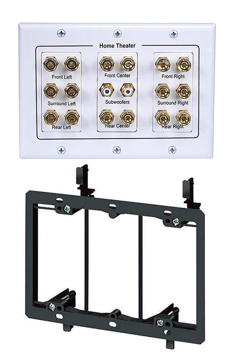 iMBAPrice 3-Gang 2.98 inches Home Theater Wall Plate for 8 Speakers ...