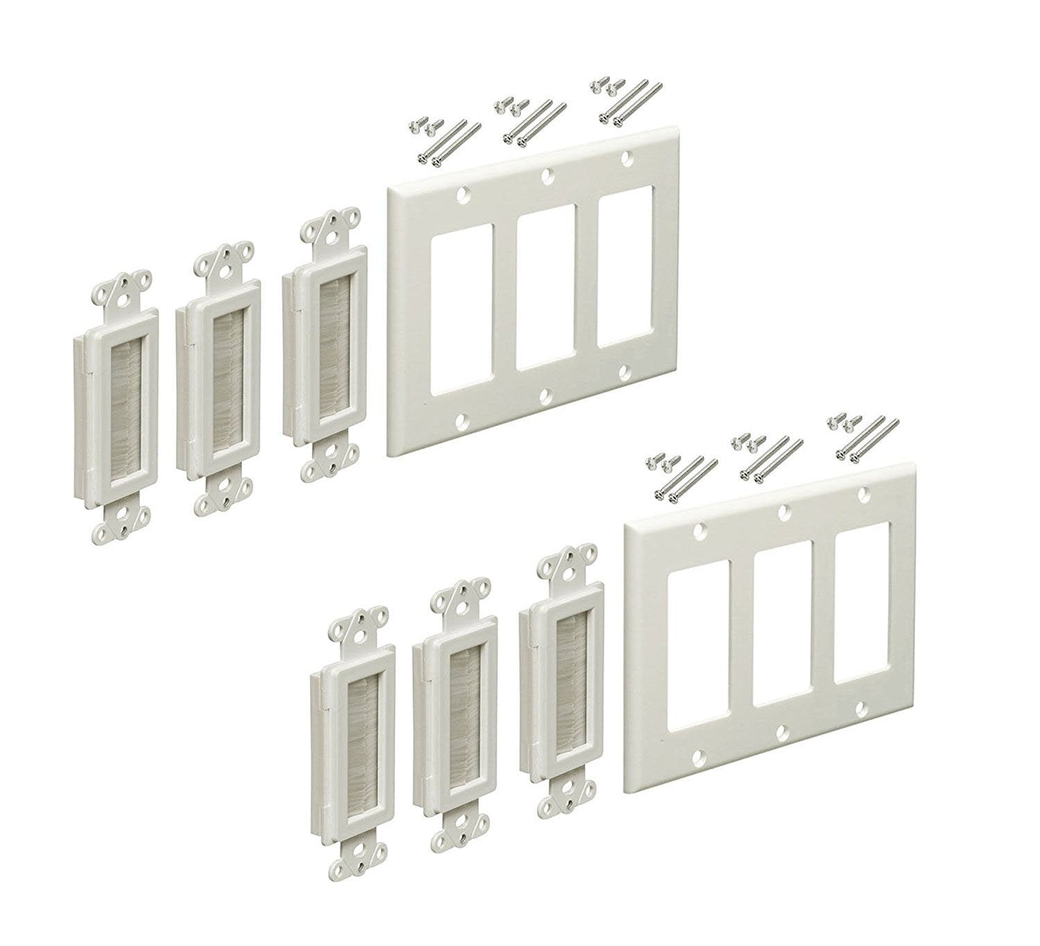 iMBAPrice 3-Gang Brushed Wall Plate - Decora Style Cable Pass Through ...