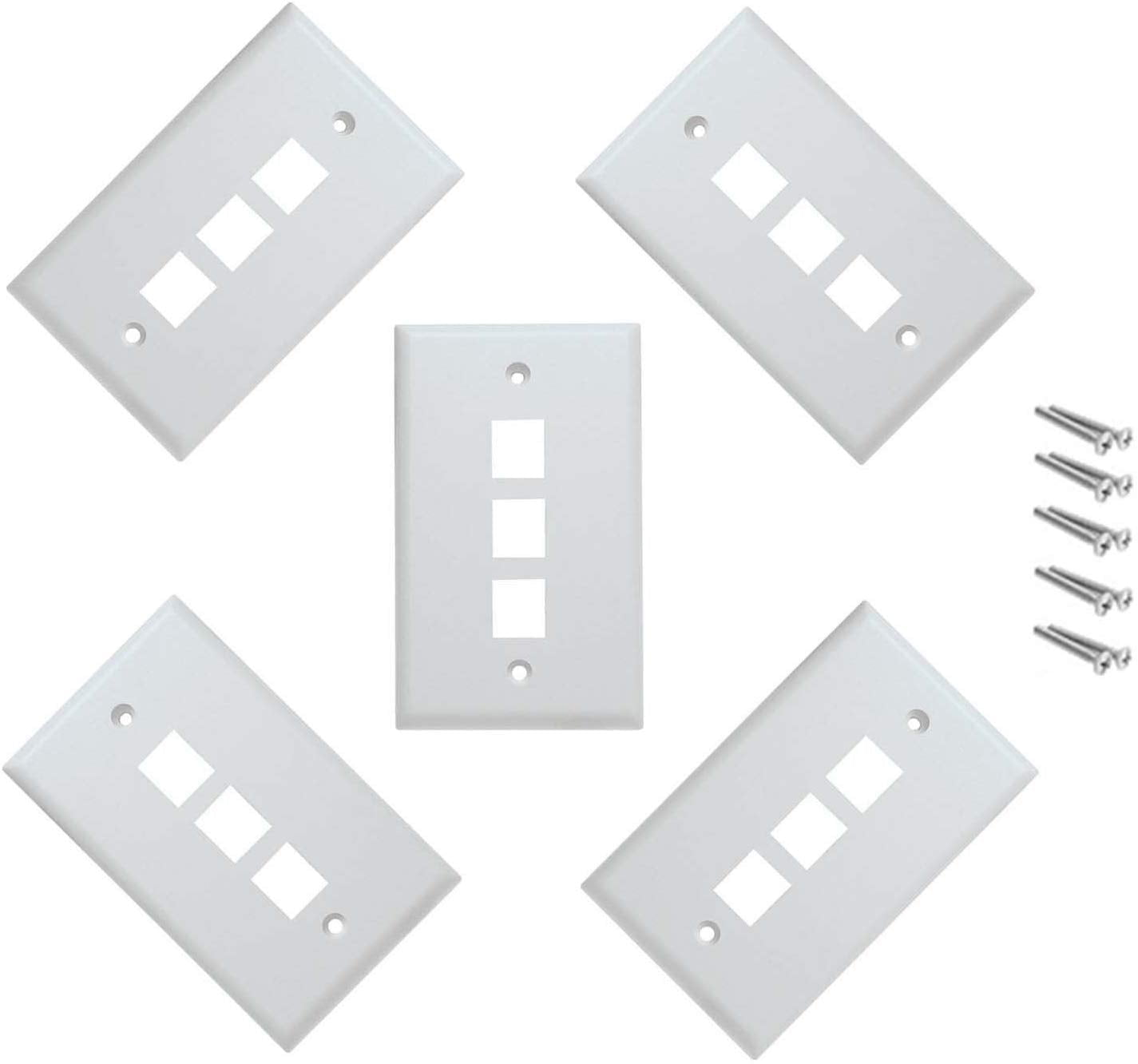 iMBAPrice - 3 Port Keystone Jack Wall Plate (2 inches Height) 1-Gang ...