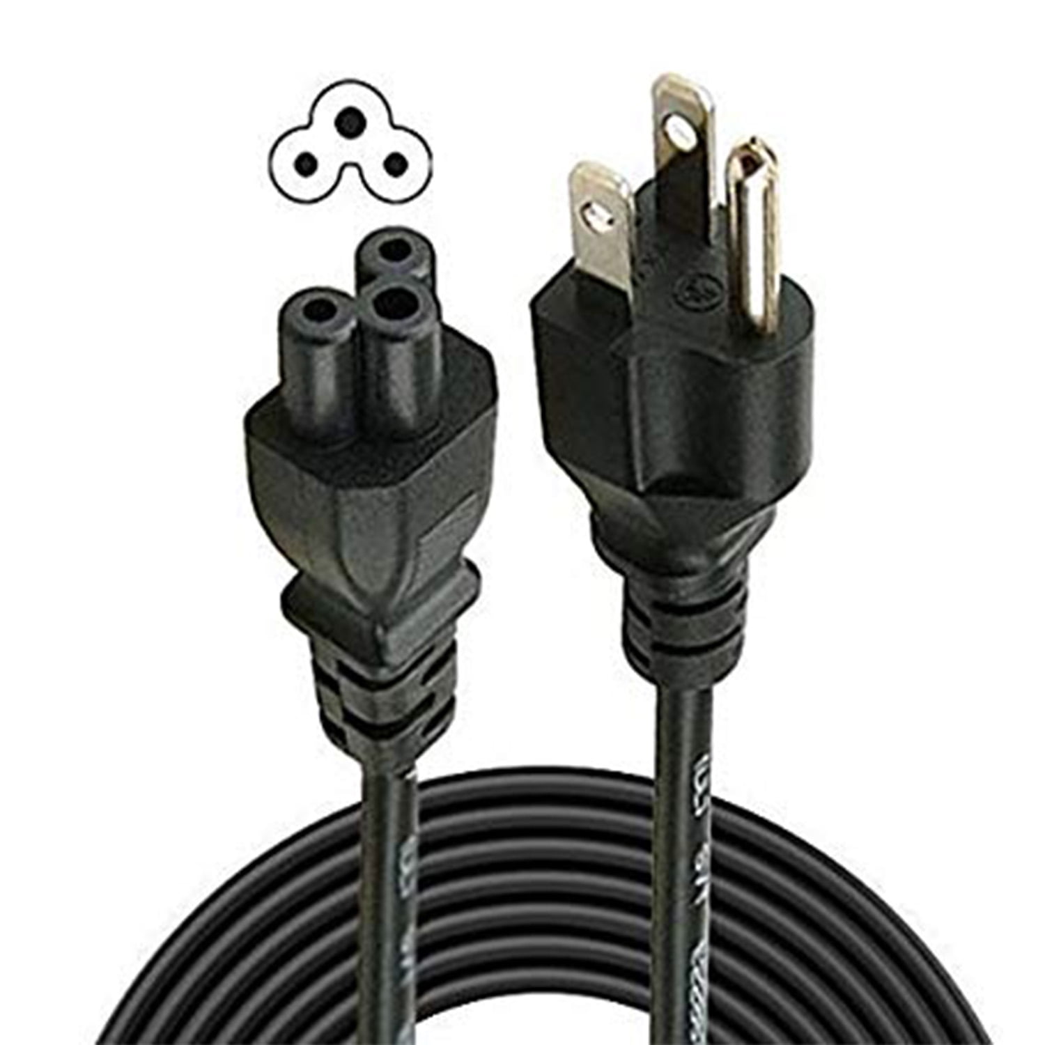 iMBAPrice 3-Slot New Mickey Mouse Power Cord 10ft AC Laptop Power Black Cable for Acer, Asus ...