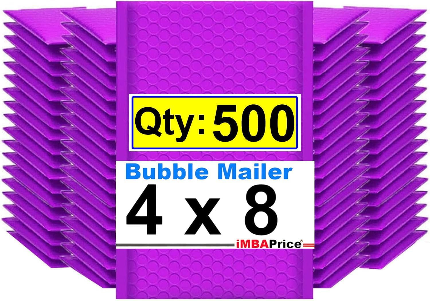 iMBAPrice 4x8 Inches Purple Color Polybubble Bag, 500-Pack Small Size ...