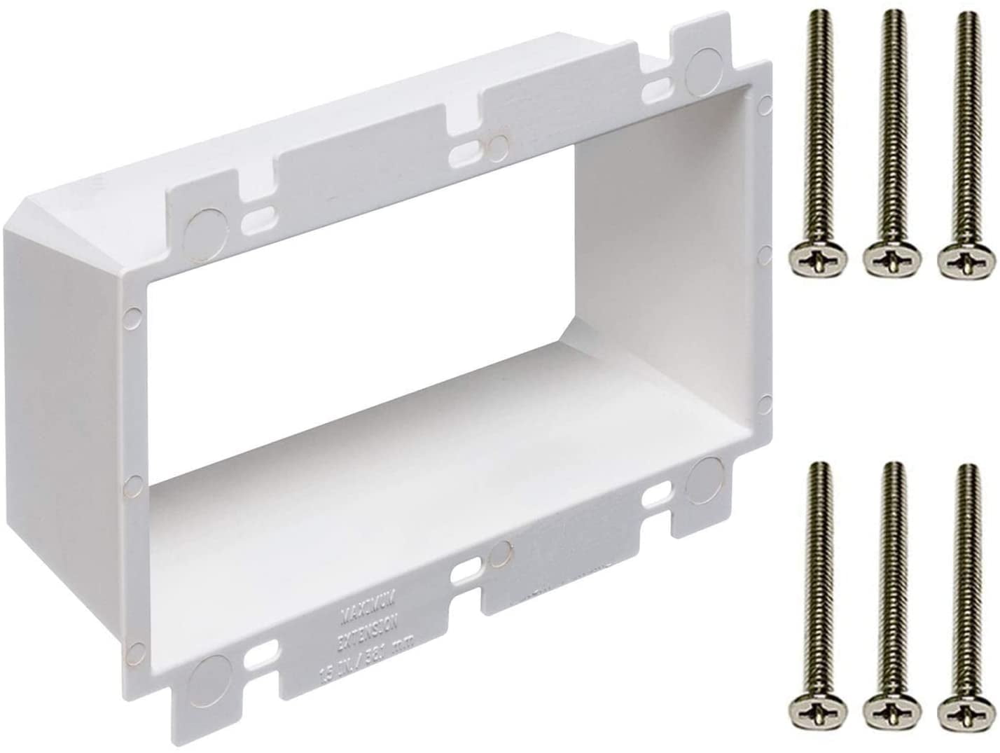 iMBAPrice White Electrical Outlet Box Extender, 2-Gang 15 Amps, Plastic ...