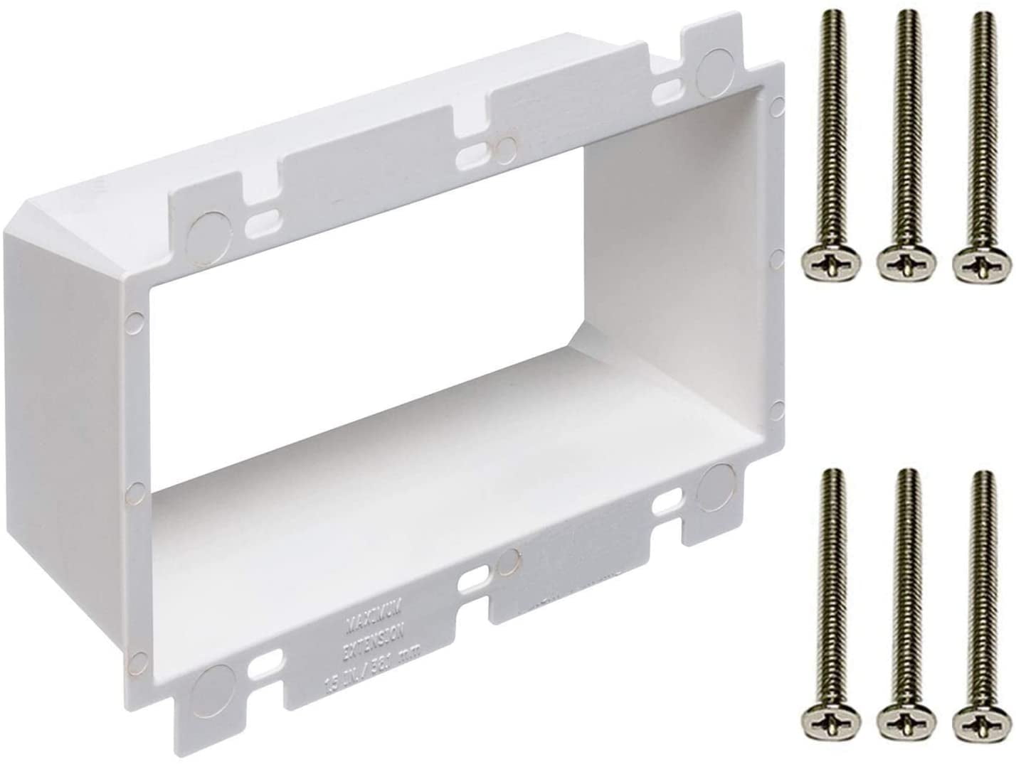 iMBAPrice BE2-1 (2-Gang) Electrical Power Outlet Box Extender, White ...