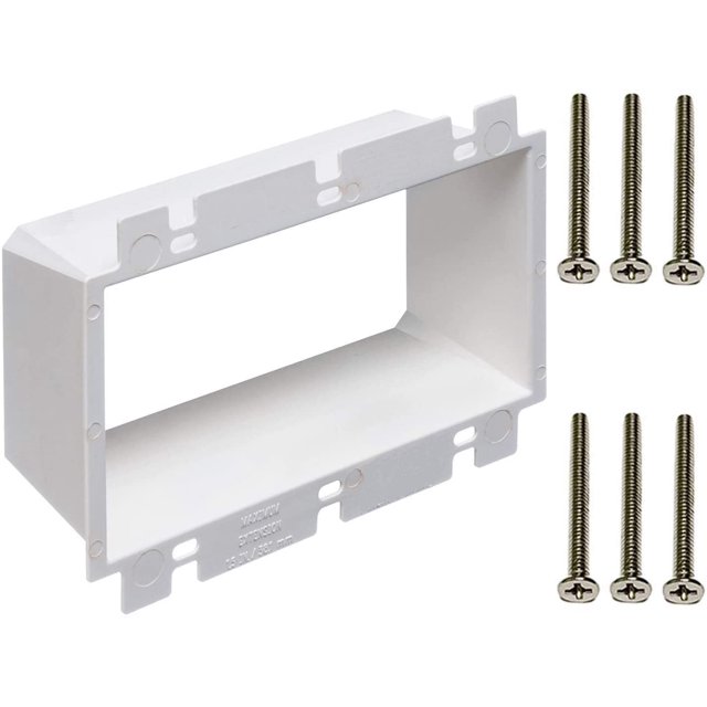 iMBAPrice BE2-1 (2-Gang) Electrical Power Outlet Box Extender, White ...