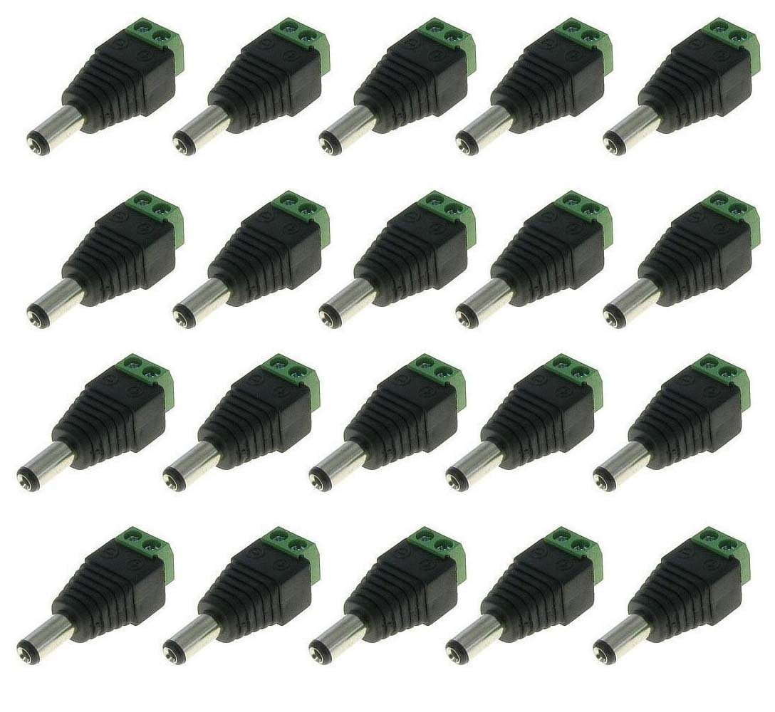 iMBAPrice CCTV 2.1mm x 5.5mm Male Power Connector Plug Adapter - Black ...