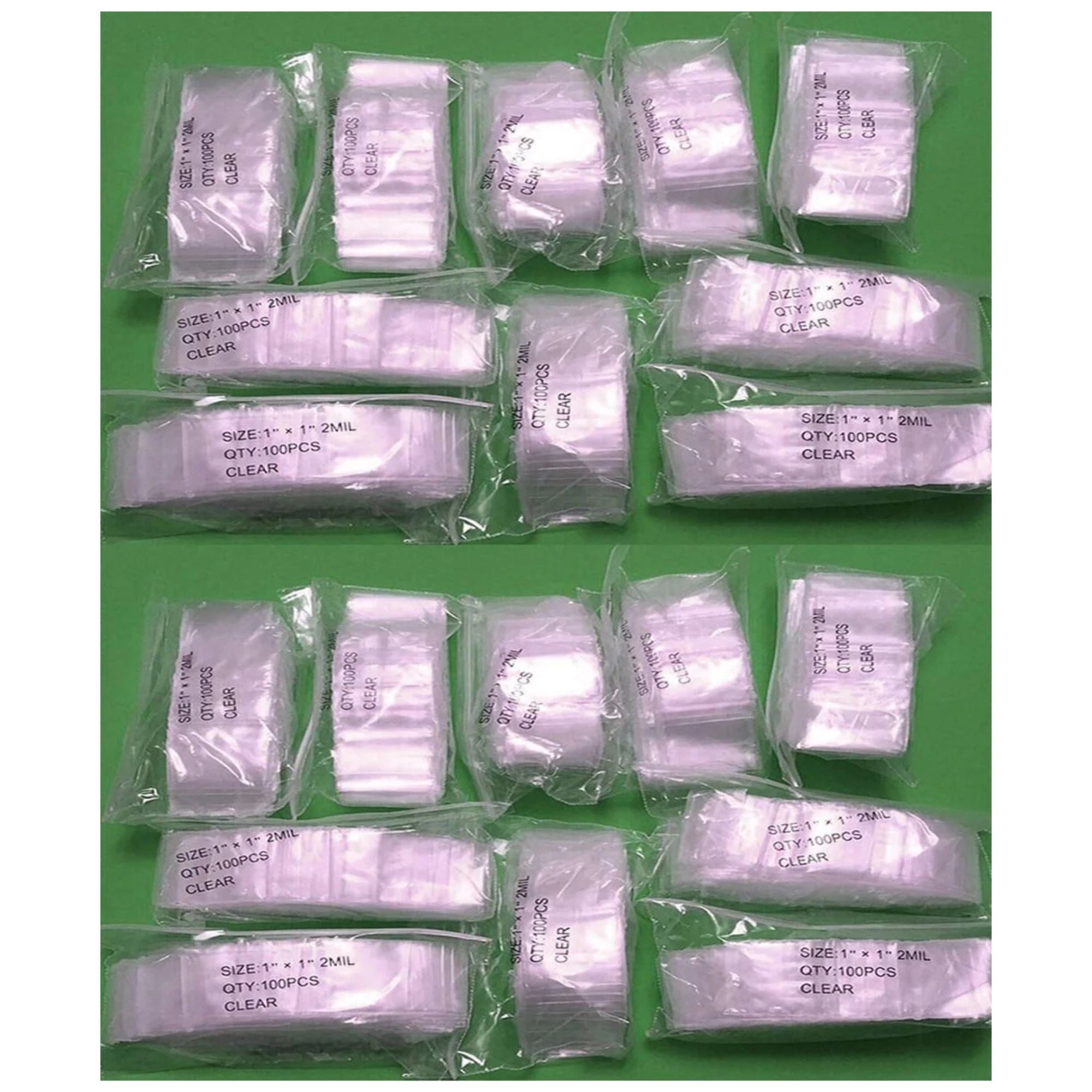 Mini Zip Lock Bags 1x1 inch (2000 Bags), Small Closure Plastic Baggies ...