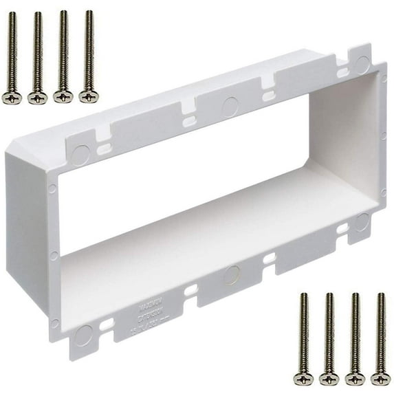 iMBAPrice Electrical Power Outlet Box Extender, White 5 Amps 4-Gang ...