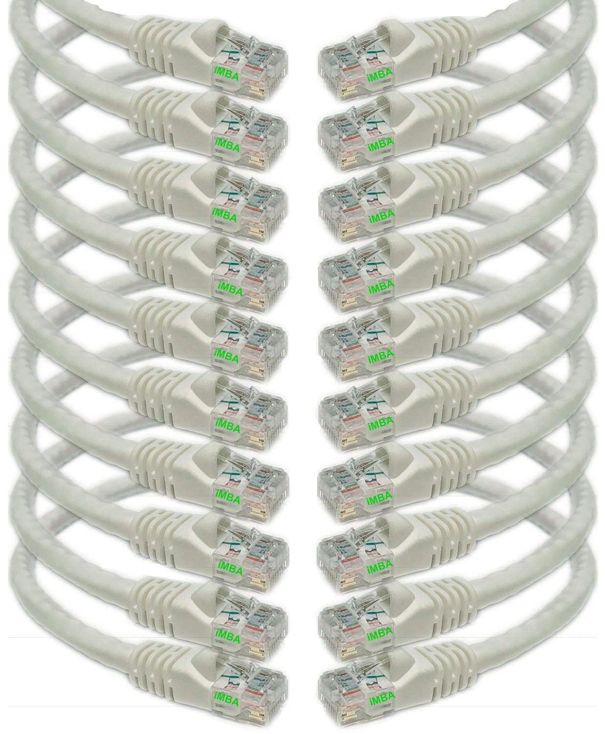 iMBAPrice Ethernet Cable 7ft Cat 5e Connectors for LAN, Secure Internet ...