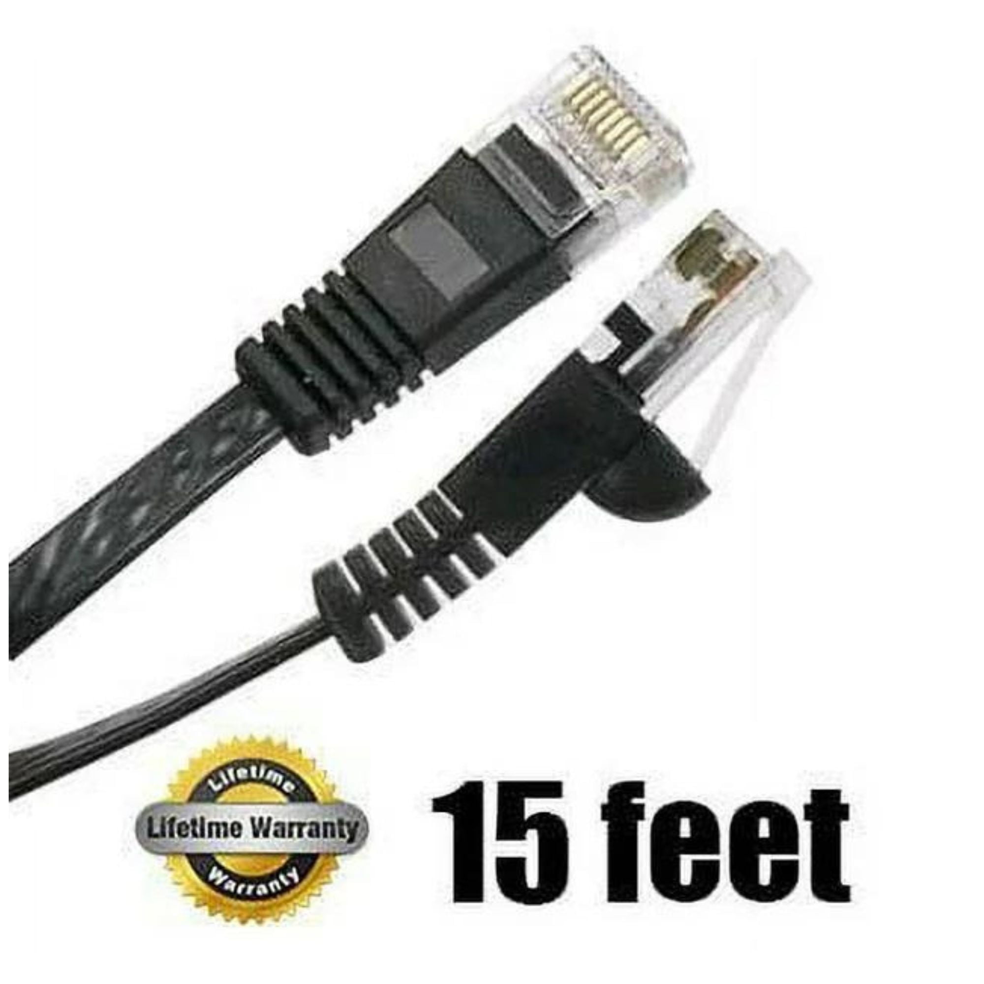 iMBAPrice Flat Cat6 Cable, RJ45 Ethernet Network Cable Type - 15 feet ...